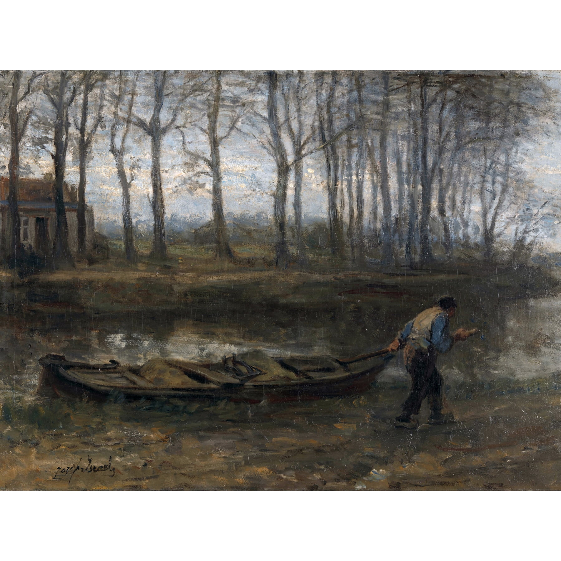 Jozef Israels The Sand Bargeman River Painting Extra Large XL Wall Art ...