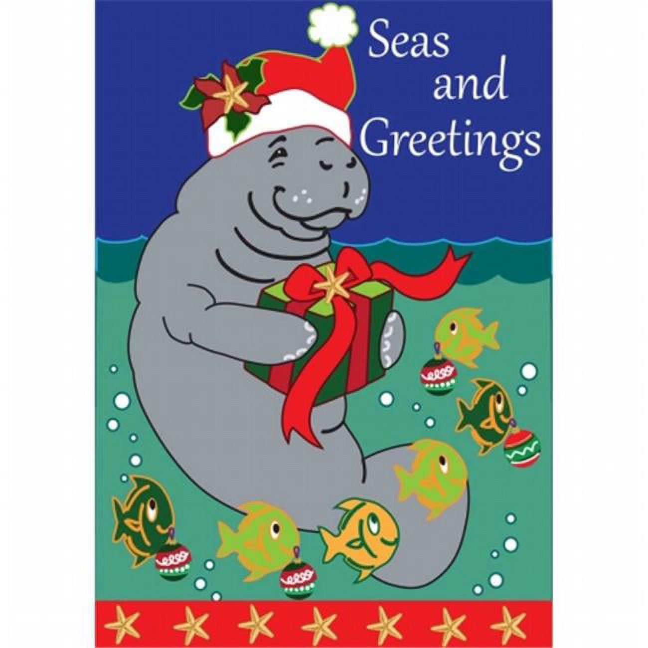 Jozie B 944 Burlap Christmas Manatee Flag, Large - Walmart.com