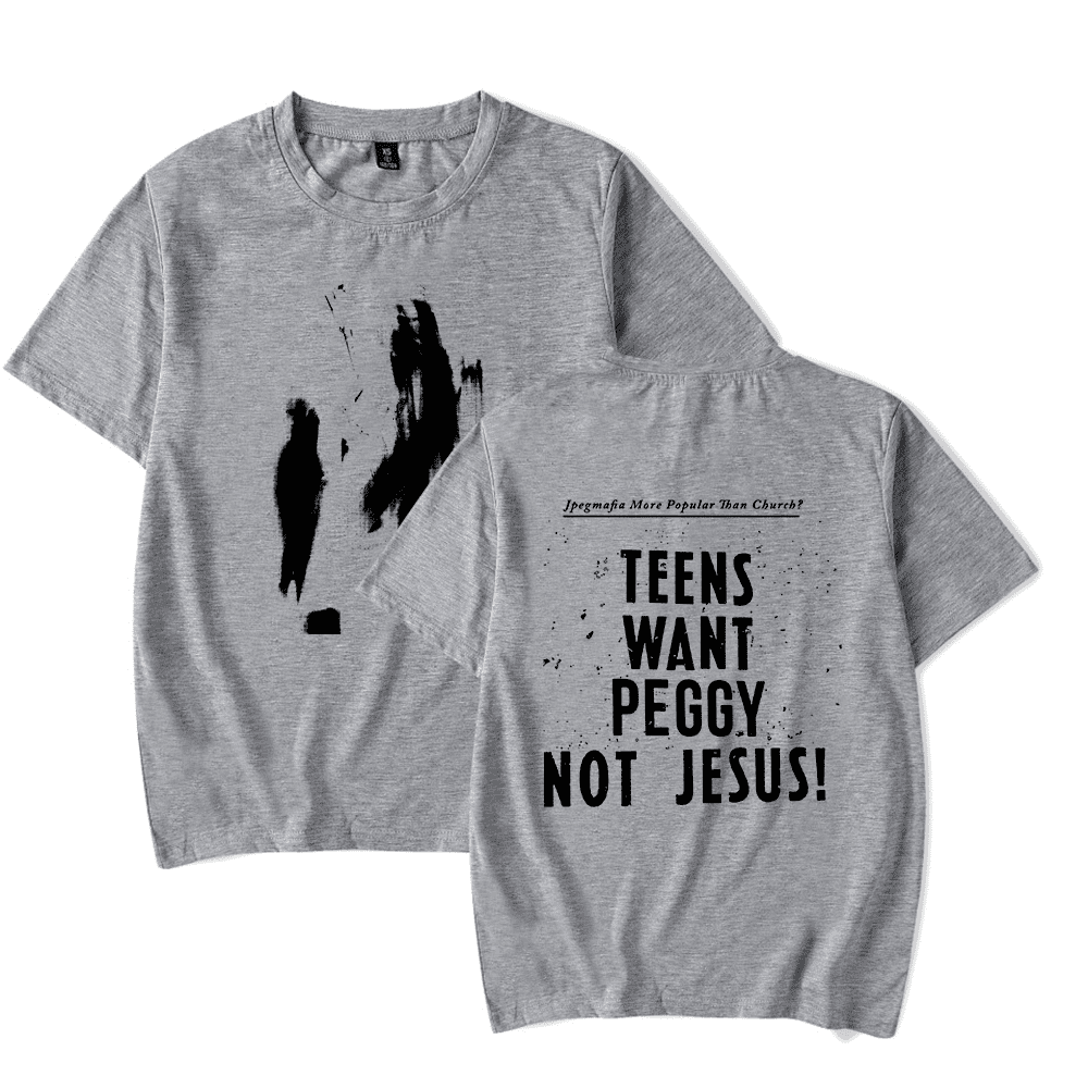 Jpegmafia Merch T-Shirt Teens Want Peggy Not Jesus T Shirts Hip Hop ...