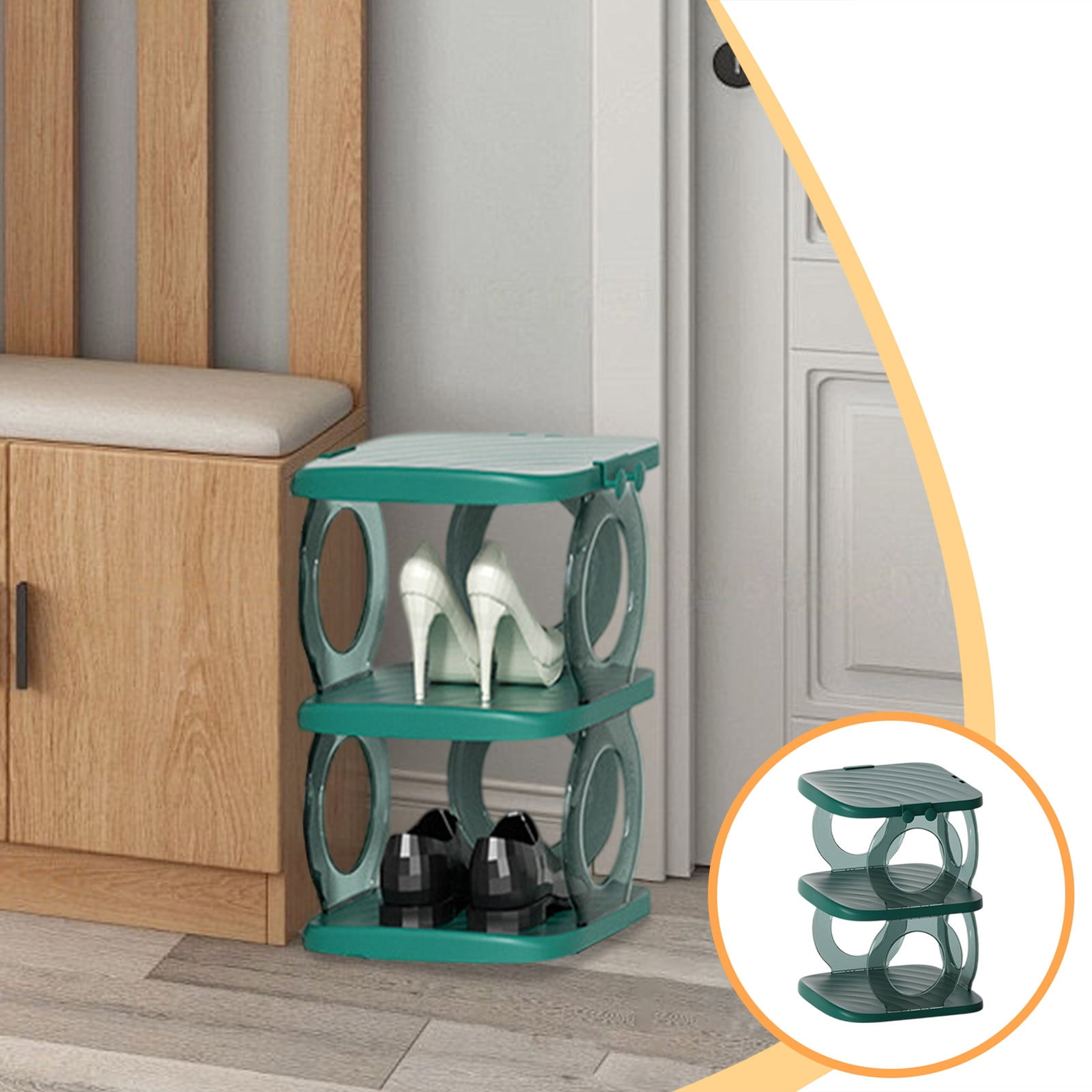 Jpxdew 3-Tier Narrow Shoe Rack Clearance,Small Space Saving Shoe ...