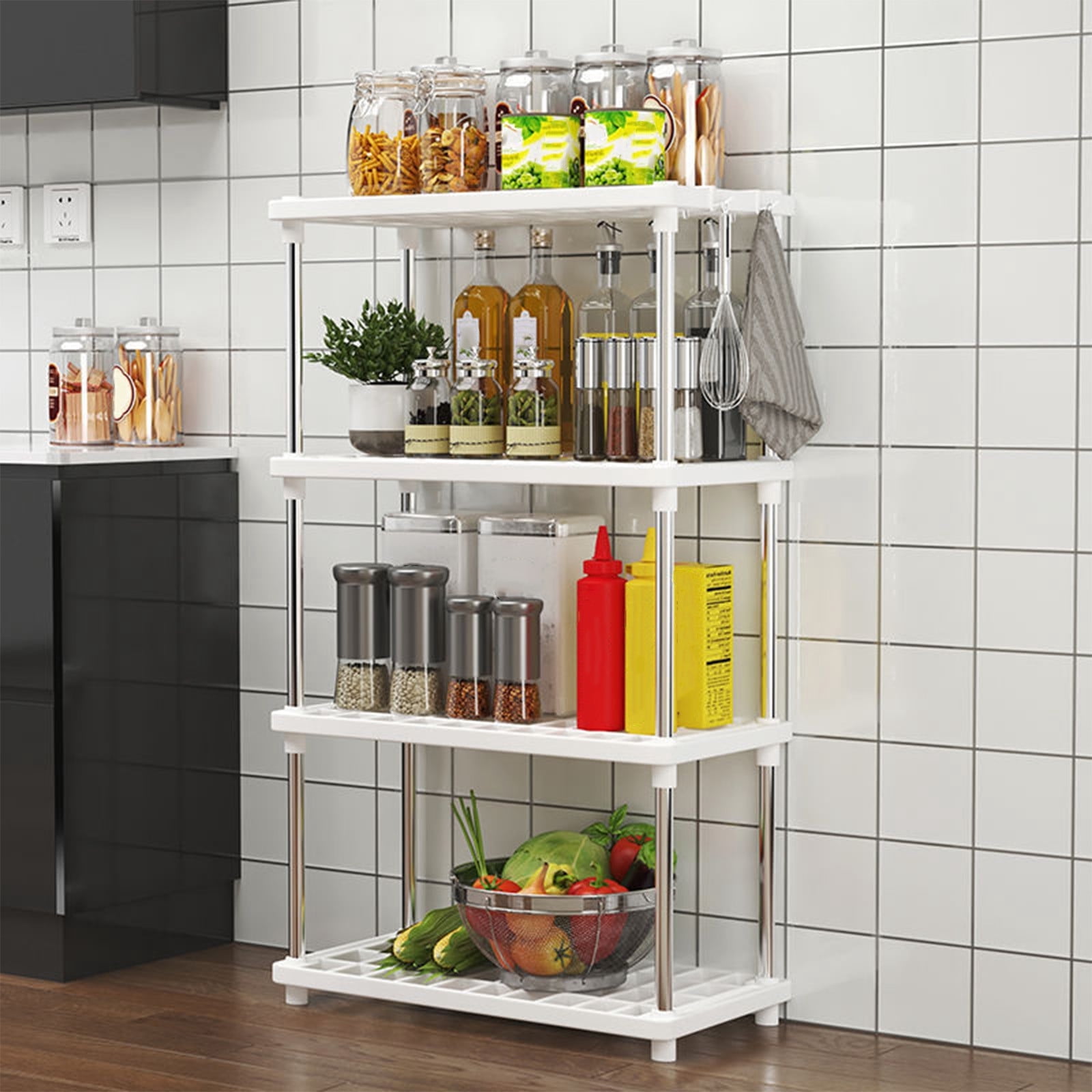 Jpxdew Everyday Storage Rack Multitier Storage Shelf Hollow Grid ...