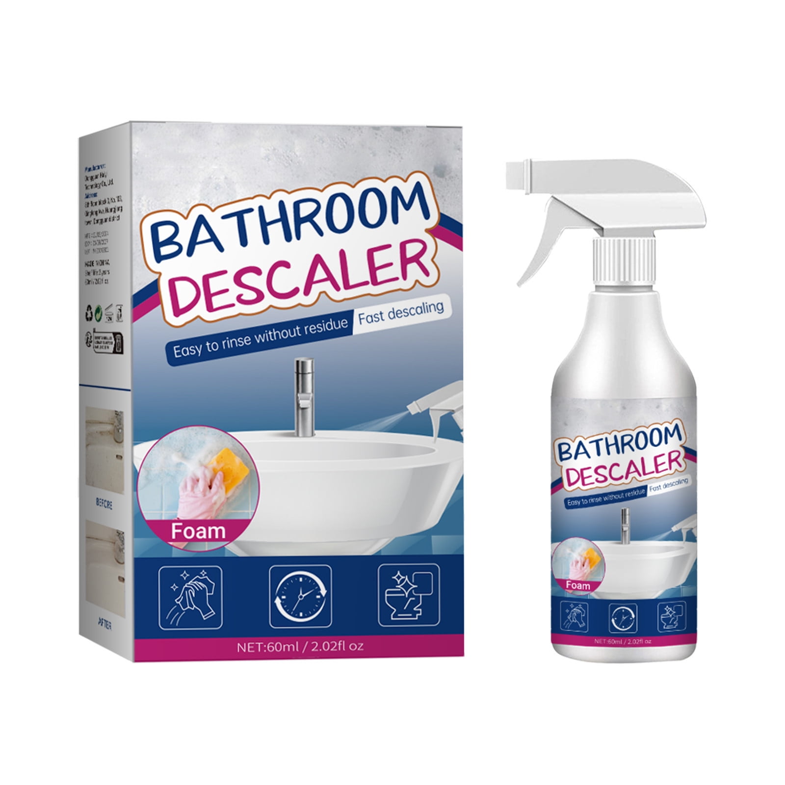 Jpxdew 5.5x3.42x1.37 Inch Bathroom Cleaner,Stainless Steel Bathtub ...