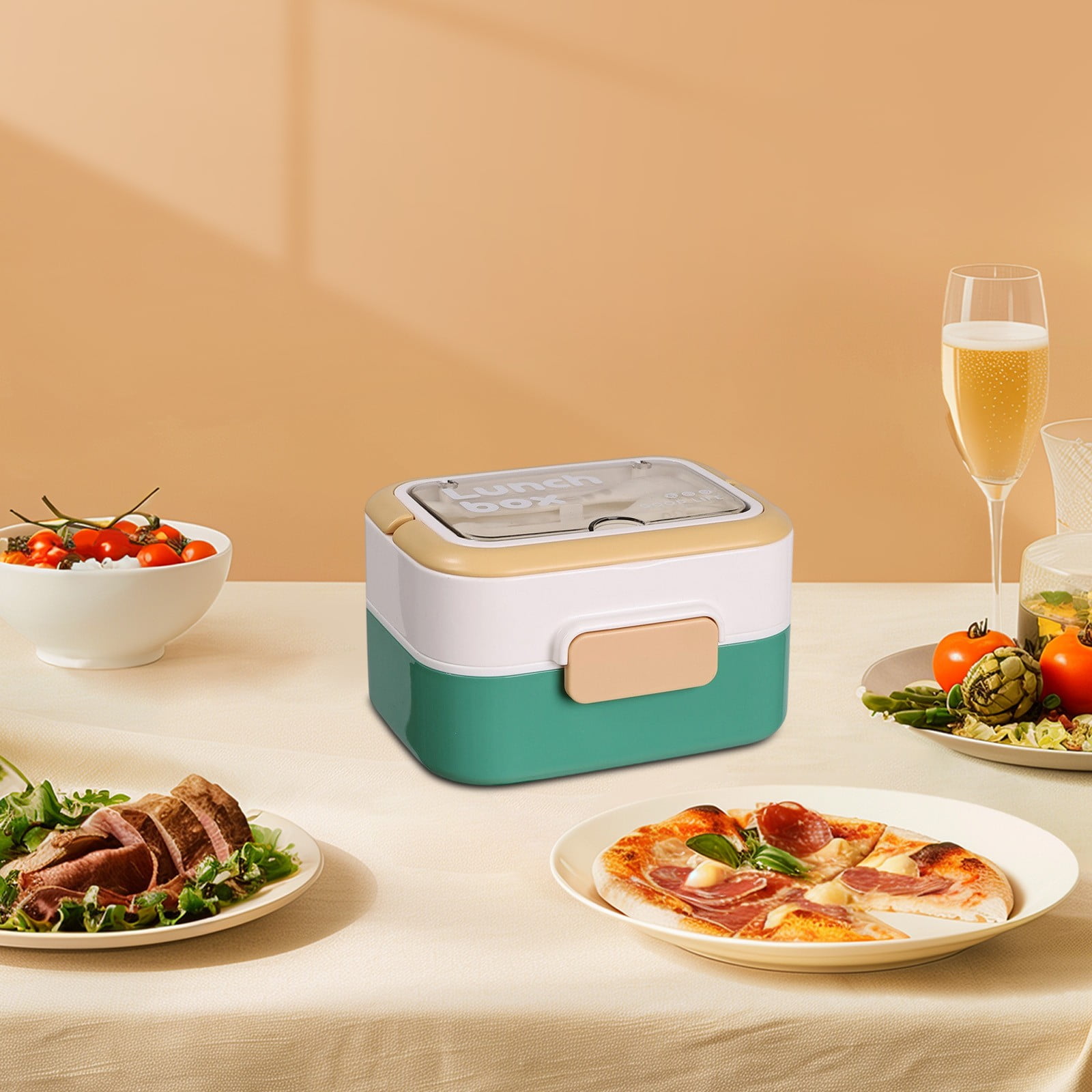 Jpxdew Adult Bento Box Meal Prep Container,Stainless Steel Inserts 6 ...