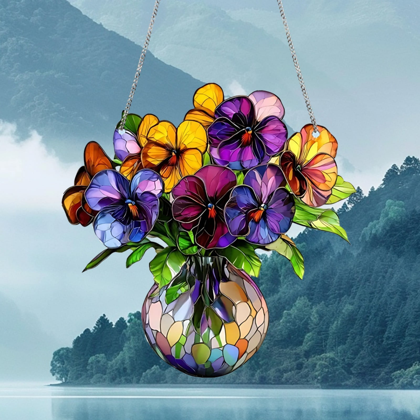 Jpxdew Balcony & Garden Hanging Vase, 2D Flat Colorful Flower Pot ...