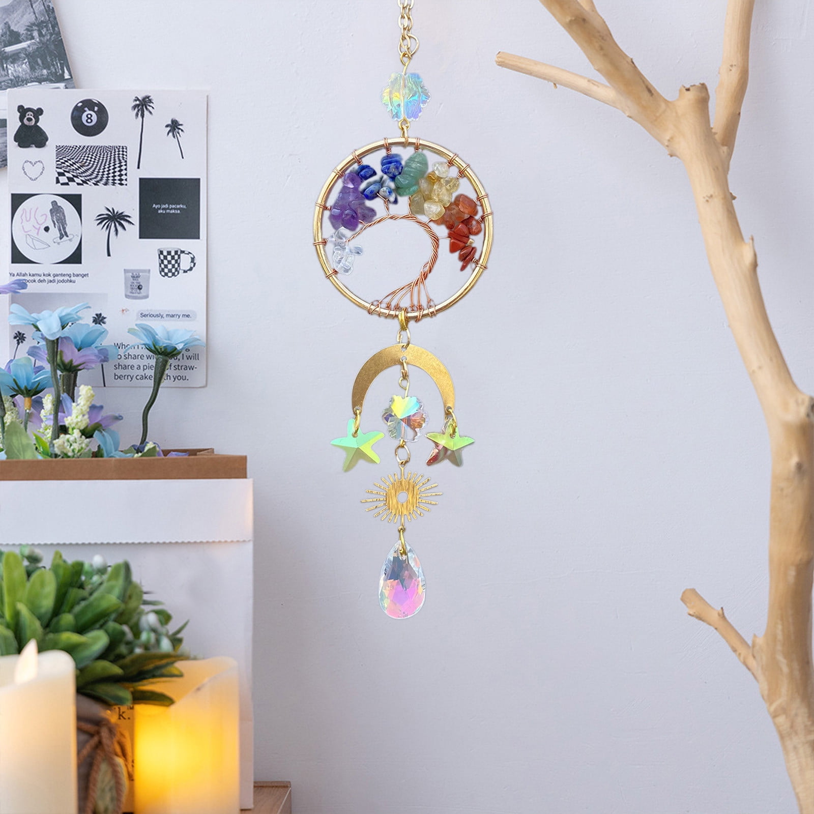 Jpxdew Boho Crystal Wind Chimes for Window Clearance,Garden Suncatchers ...
