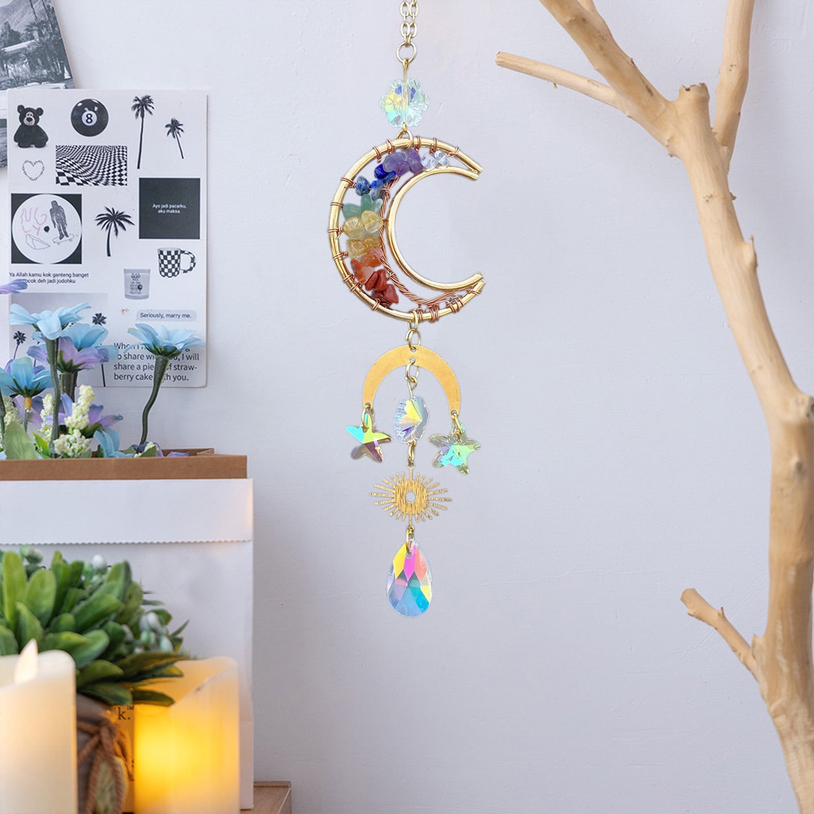 Jpxdew Boho Crystal Wind Chimes for Window Clearance,Garden Suncatchers ...