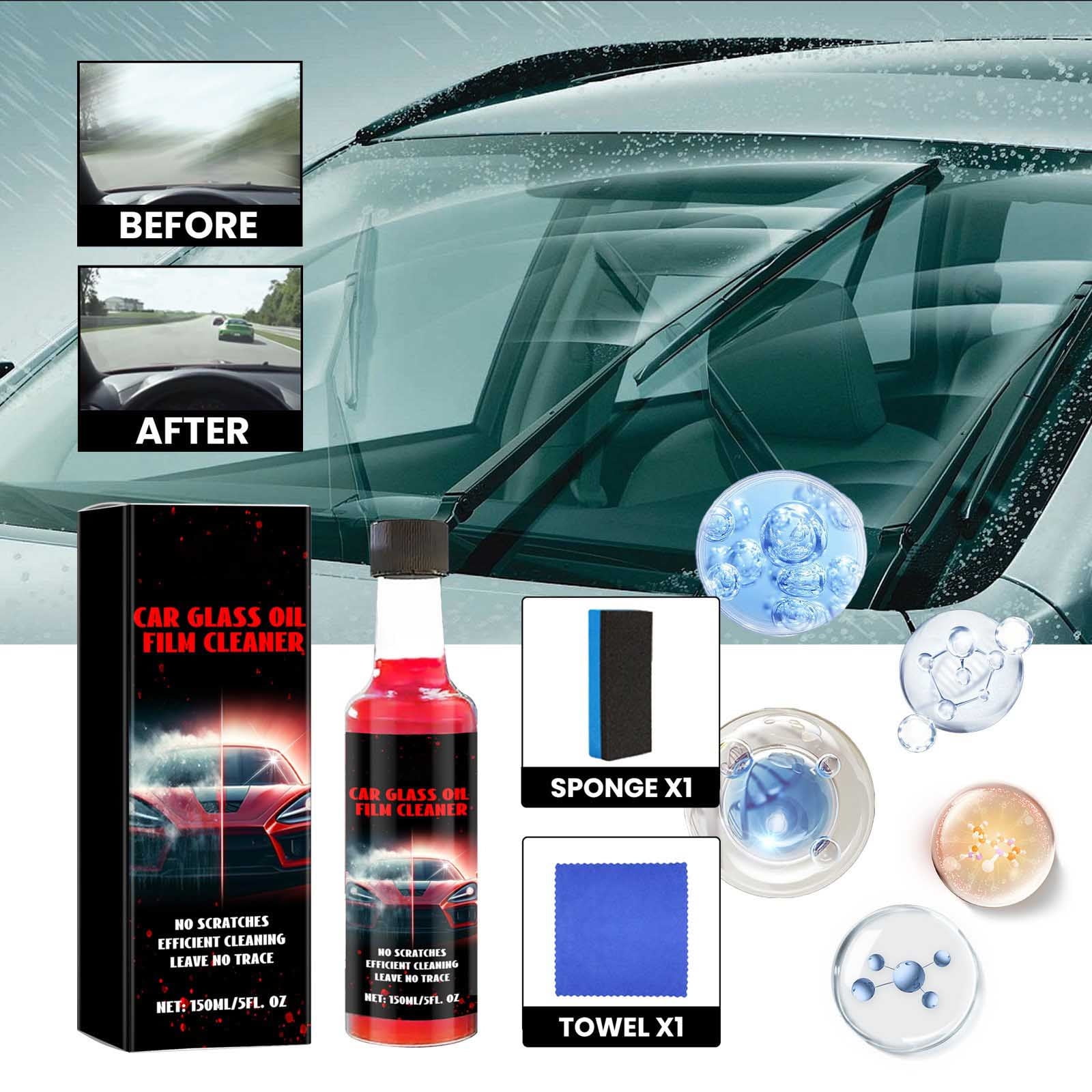 Jpxdew Glass Oil Film Remover,Degreasing Windshield Cleaner,Car Window ...