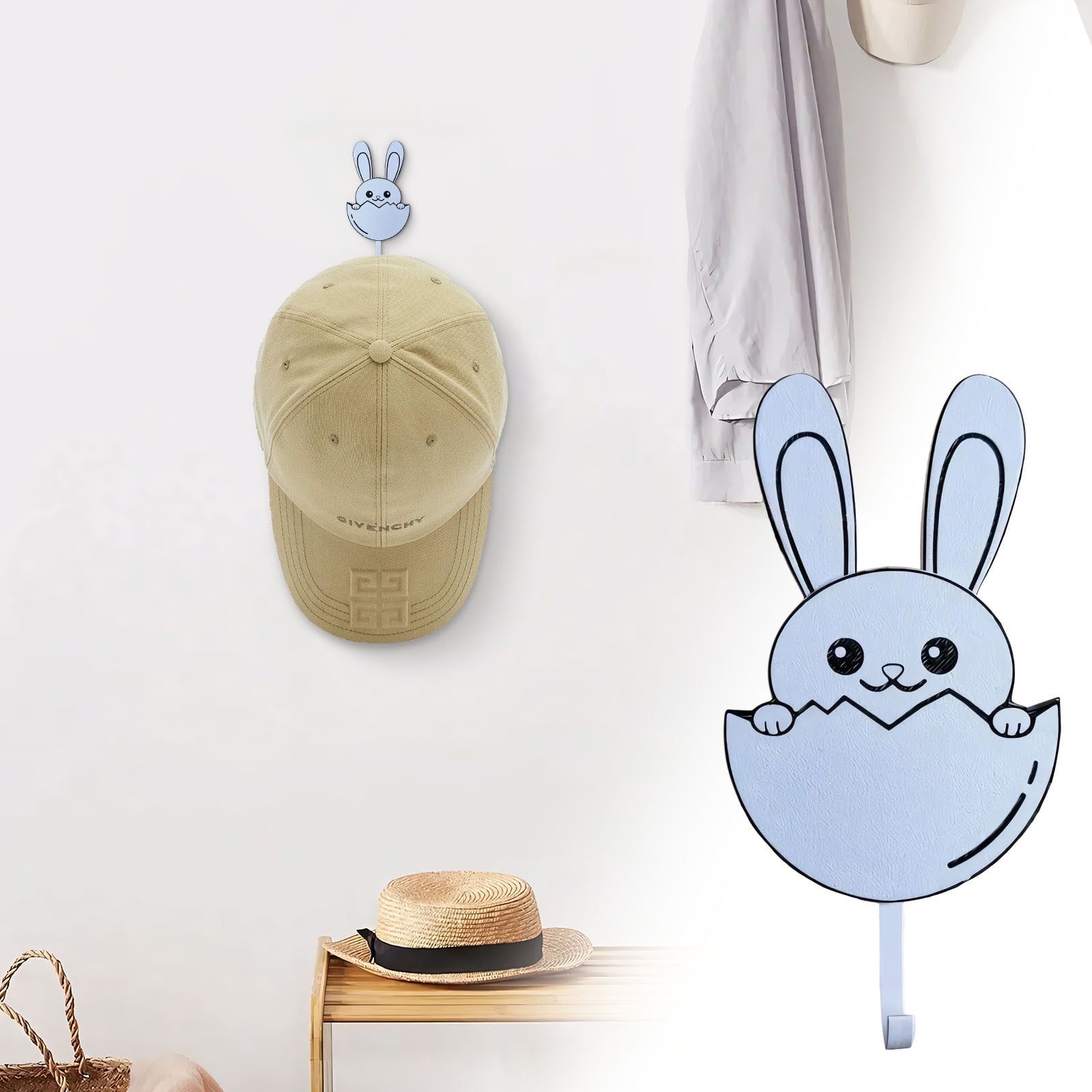 Jpxdew Key Holder Wall Hook Clearance,Rabbits Design No Drill Adhesive ...