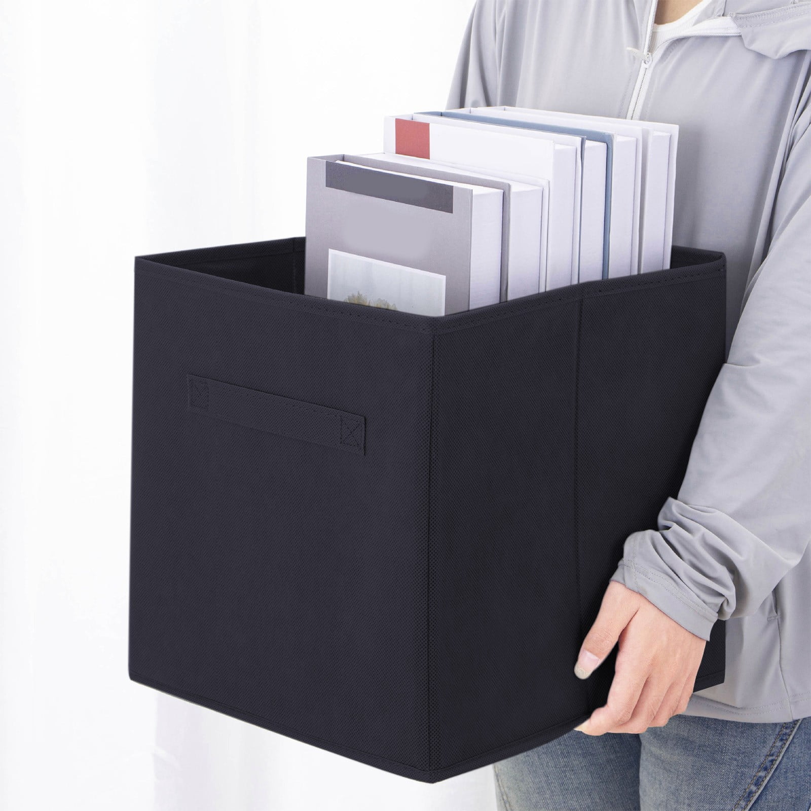 Jpxdew Lidless Folding Storage Box Clearance,Solid Color Cloth ...