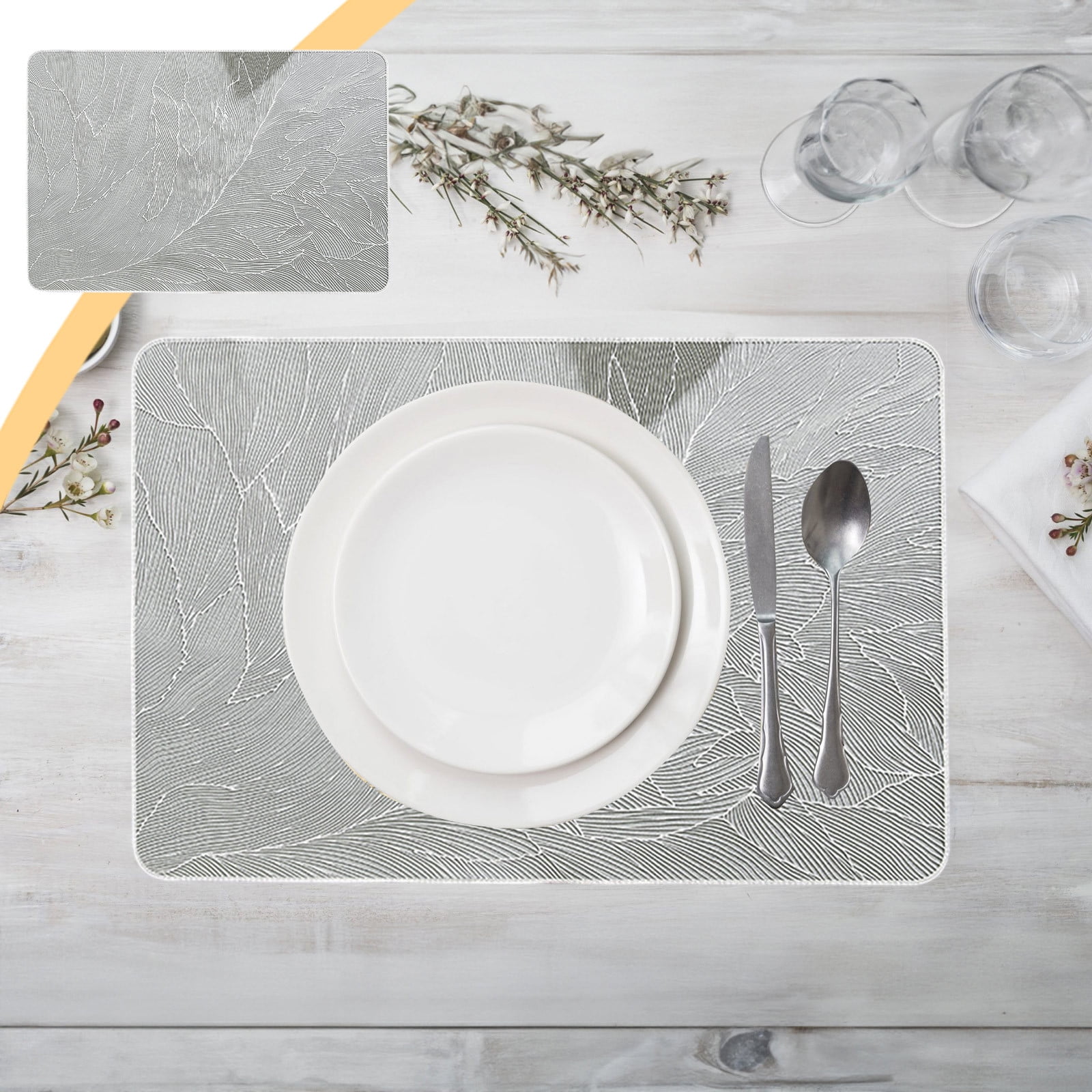 Jpxdew PVC Table Mat Clearance,17.71x11.81in,Waterproof,Non-Slip,Heat ...