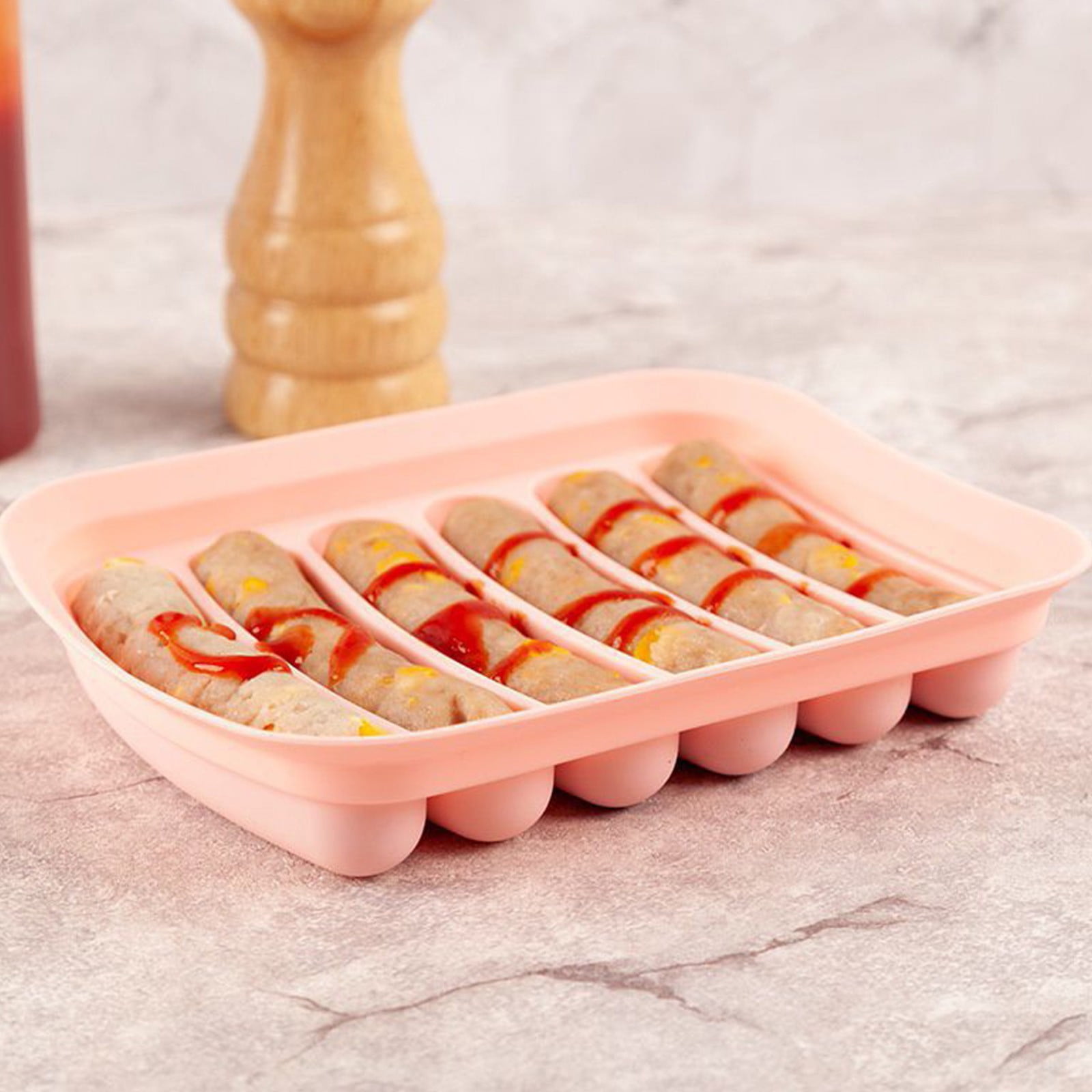 Jpxdew Sausage Mold,Silicone Food Grade,6.89x5.43in Baby Steaming Tray ...
