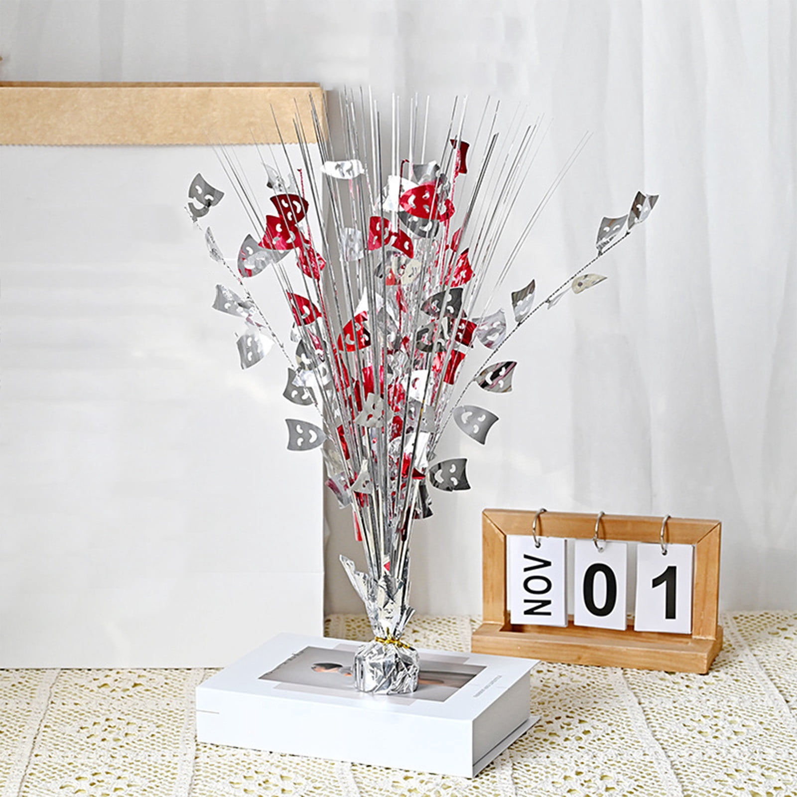 Jpxdew Silver Holiday Party Decoration Clearance,12 Inch Desktop Centre ...