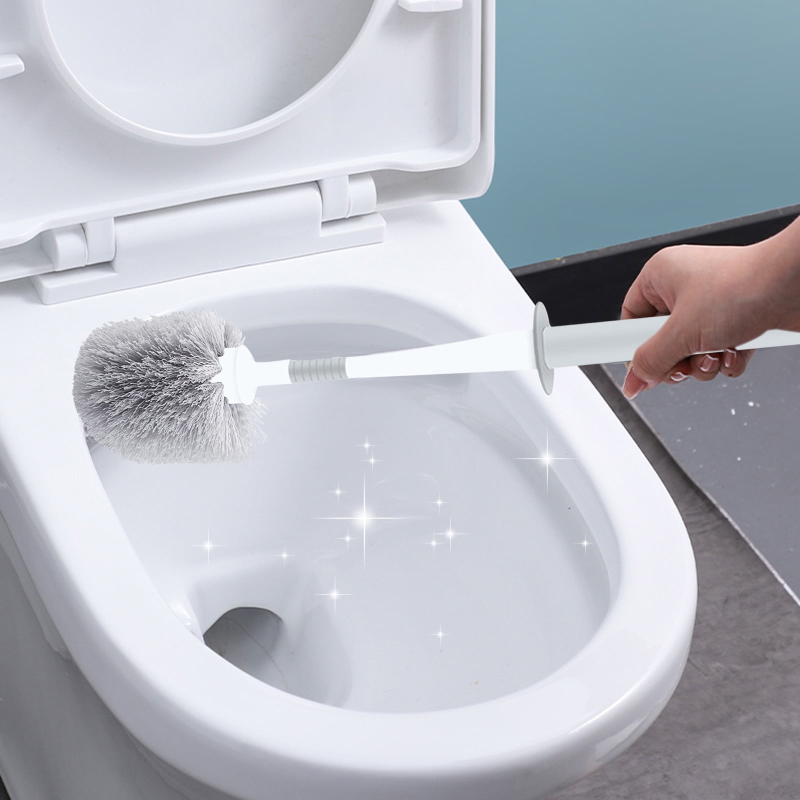 Jpxdew Toilet Cleaning Brush,16.14in Wall-Mounted Scrubber,360° Rim ...