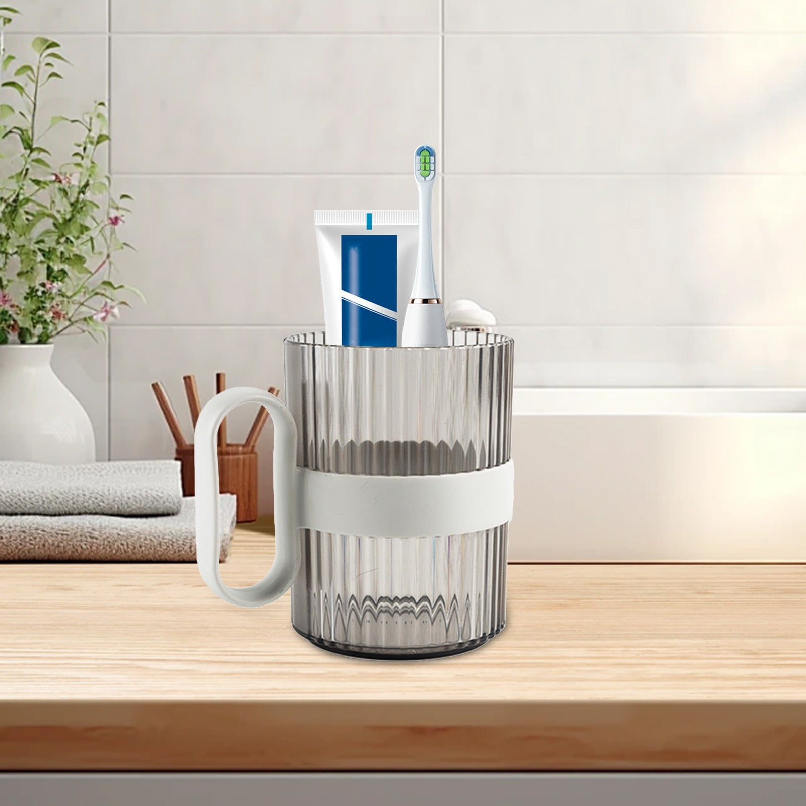 Jpxdew 380ml Transparent Double Mouthwash Cup, Plastic Dental Cup with ...