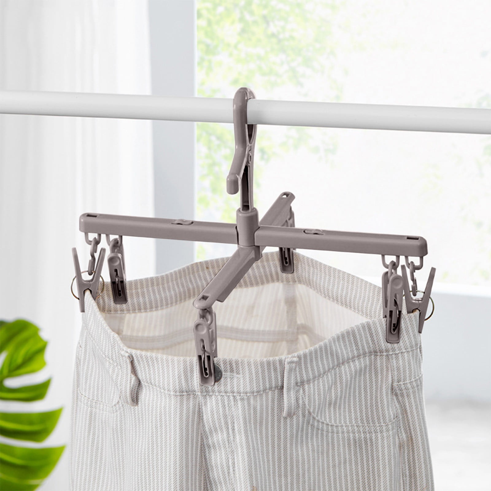 Jpxdew Windproof Drying Rack Clearance,Multi-Clip Rotating Clothes Rack ...