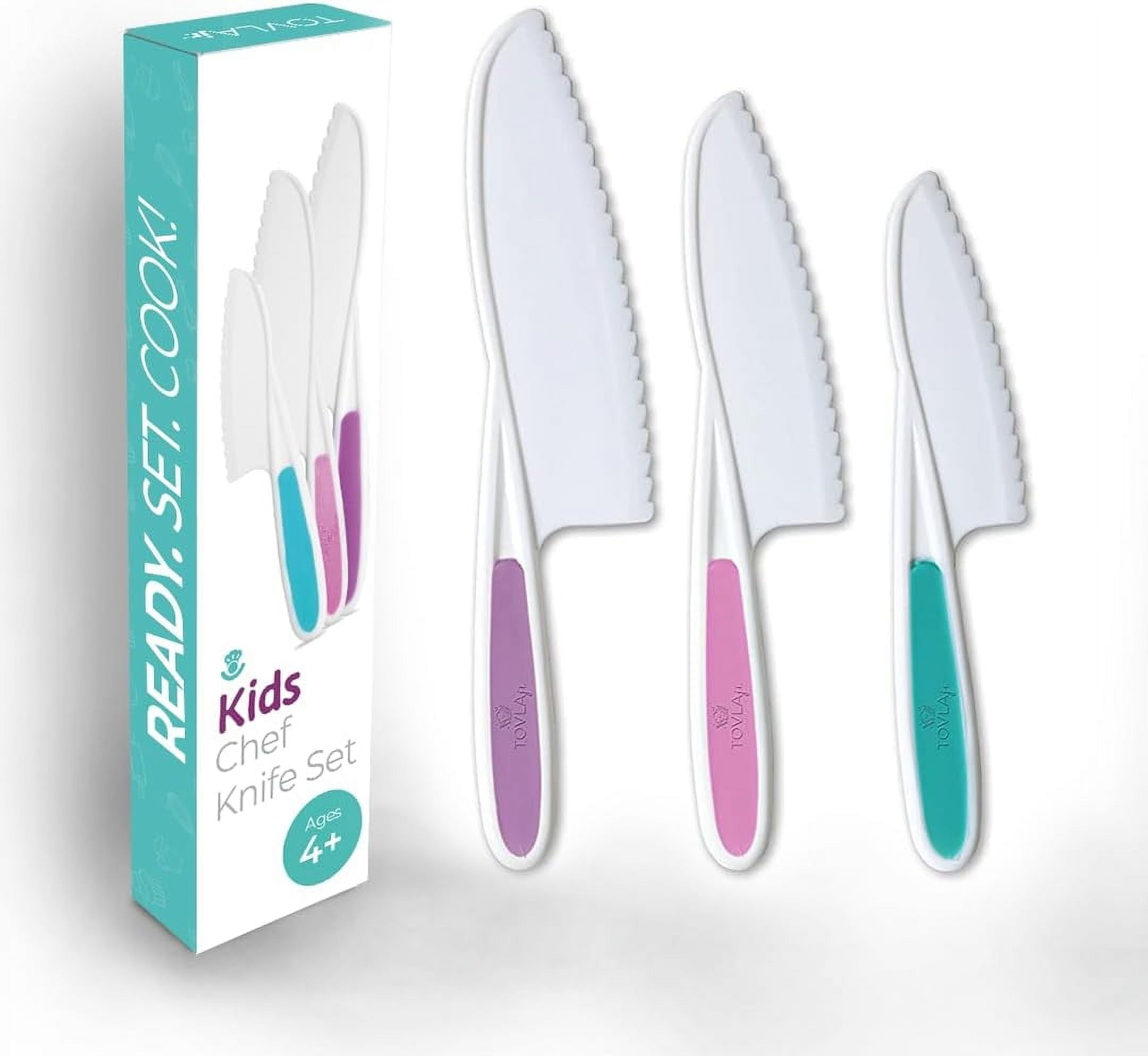 Jr. Knives for Kids 3-Piece Kitchen Baking Knife Set: Montessori ...