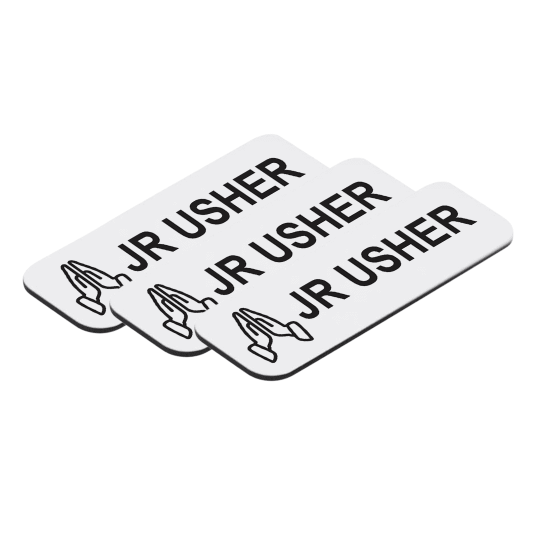 Jr Usher 1 x 3" Name Tag/Badge, White, Praying Hands (3 Pack) - Walmart.com