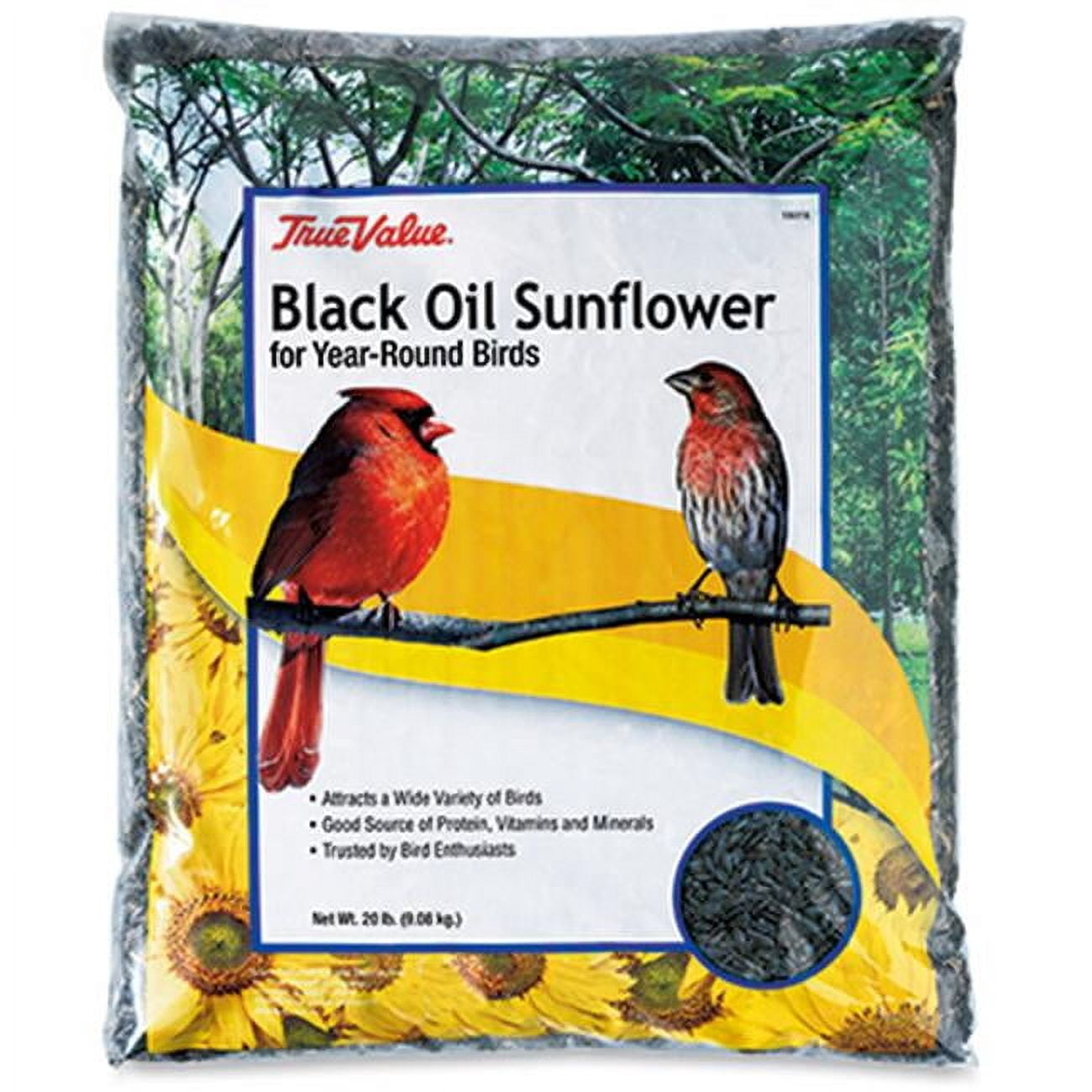 True Value JRK Seed & Turf Supply, 20 lbs Black Oil Sunflower Bird Seed ...