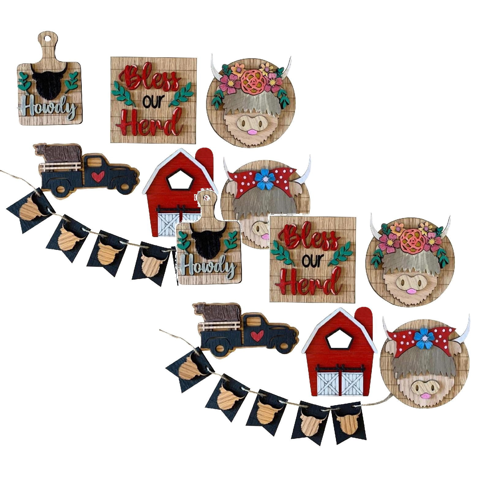 Jrocdr 1 Set Of Layered Pallet Decoration Cake Cow Cattle Tray Ornament ...