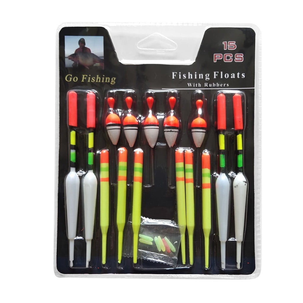Jrocdr 15pcs Assorted Sizes Lot Fishing Floats Bobbers Drift Tube Ice ...
