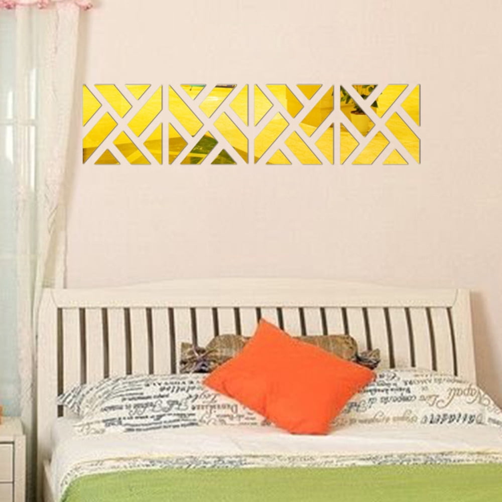 Jrocdr 32Pcs 3D Mirror Acrylic Wall Sticker DIY Art Decal Home Decor ...