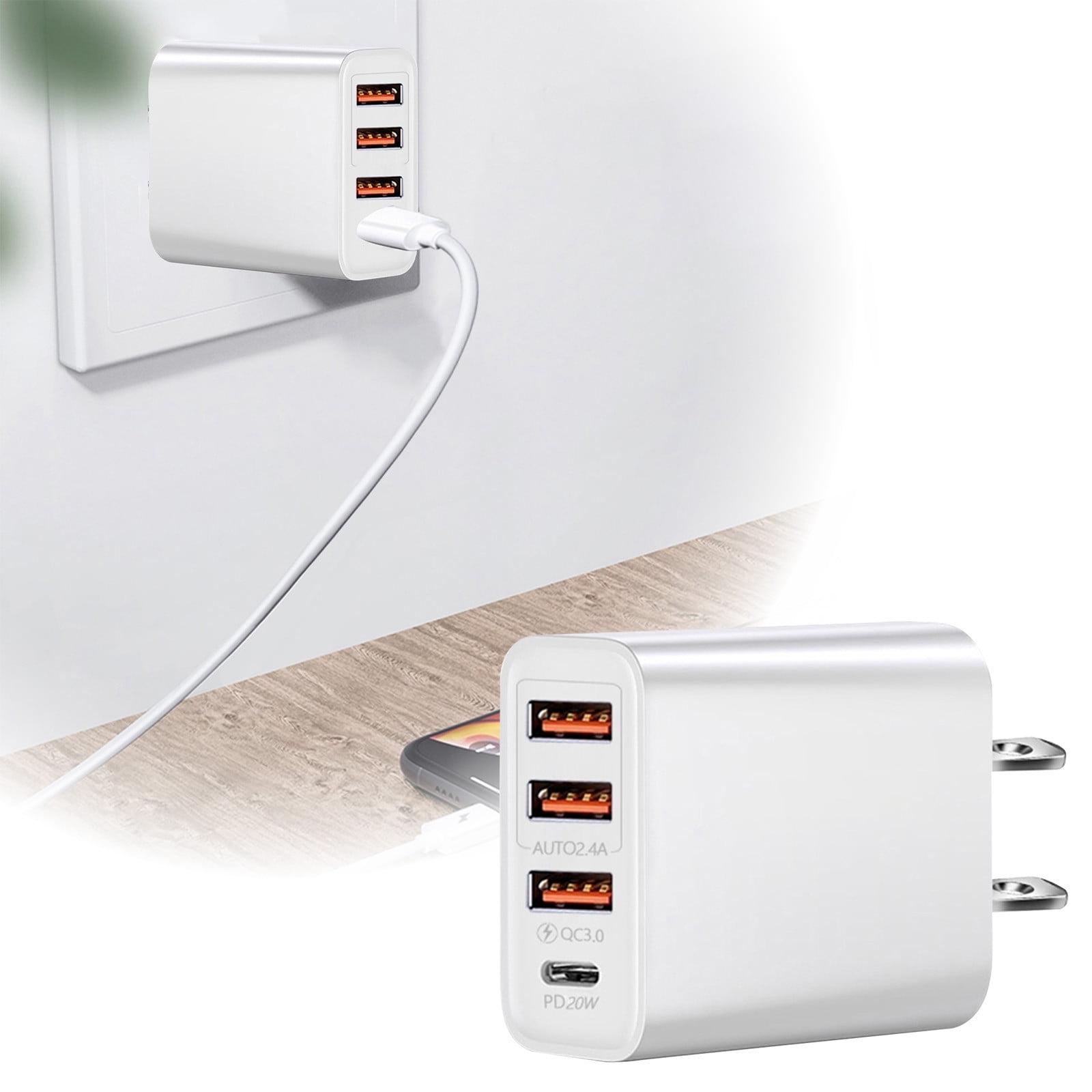 Jrocdr 4 Port USB Travel Power Adapter Global Mobile Phone Charger US ...