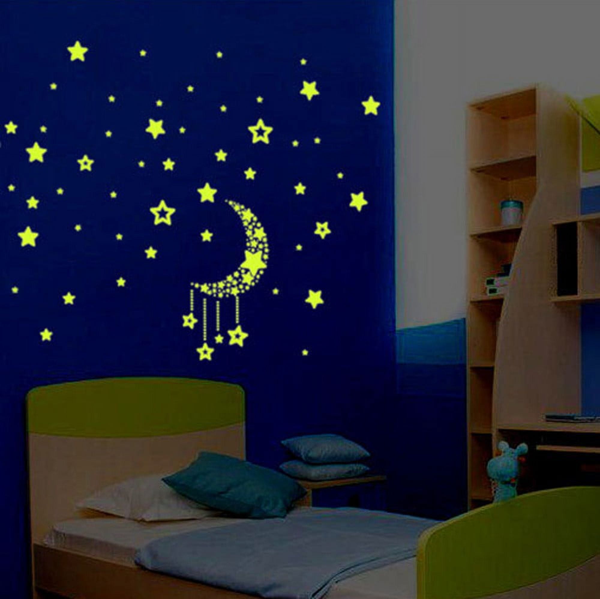 Jrocdr A Set Kids Bedroom Fluorescent Glow In The Dark Wall Stickers ...