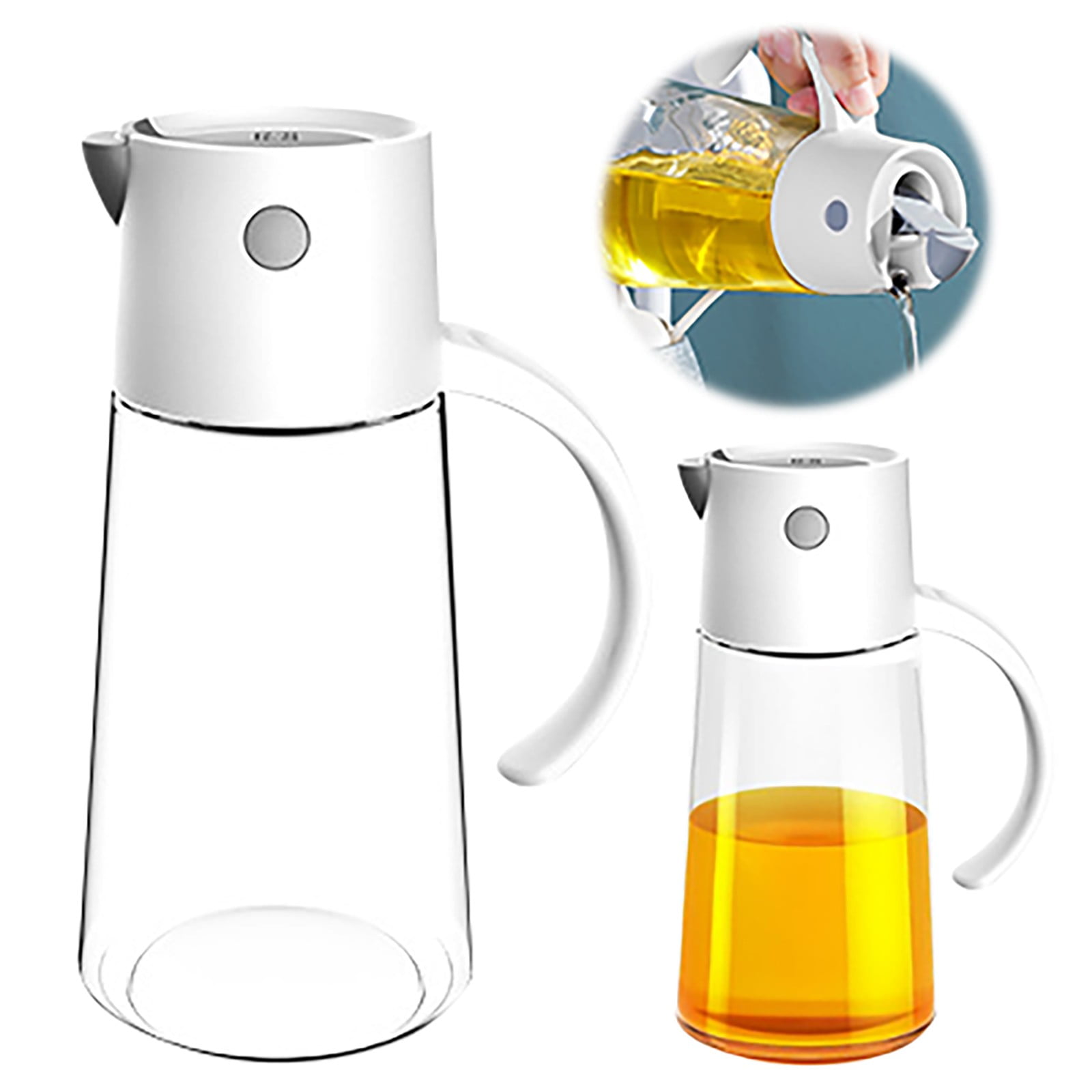 Jrocdr Automatic Opening And Closing Glass Oil Pot Kitchen Leak Proof ...