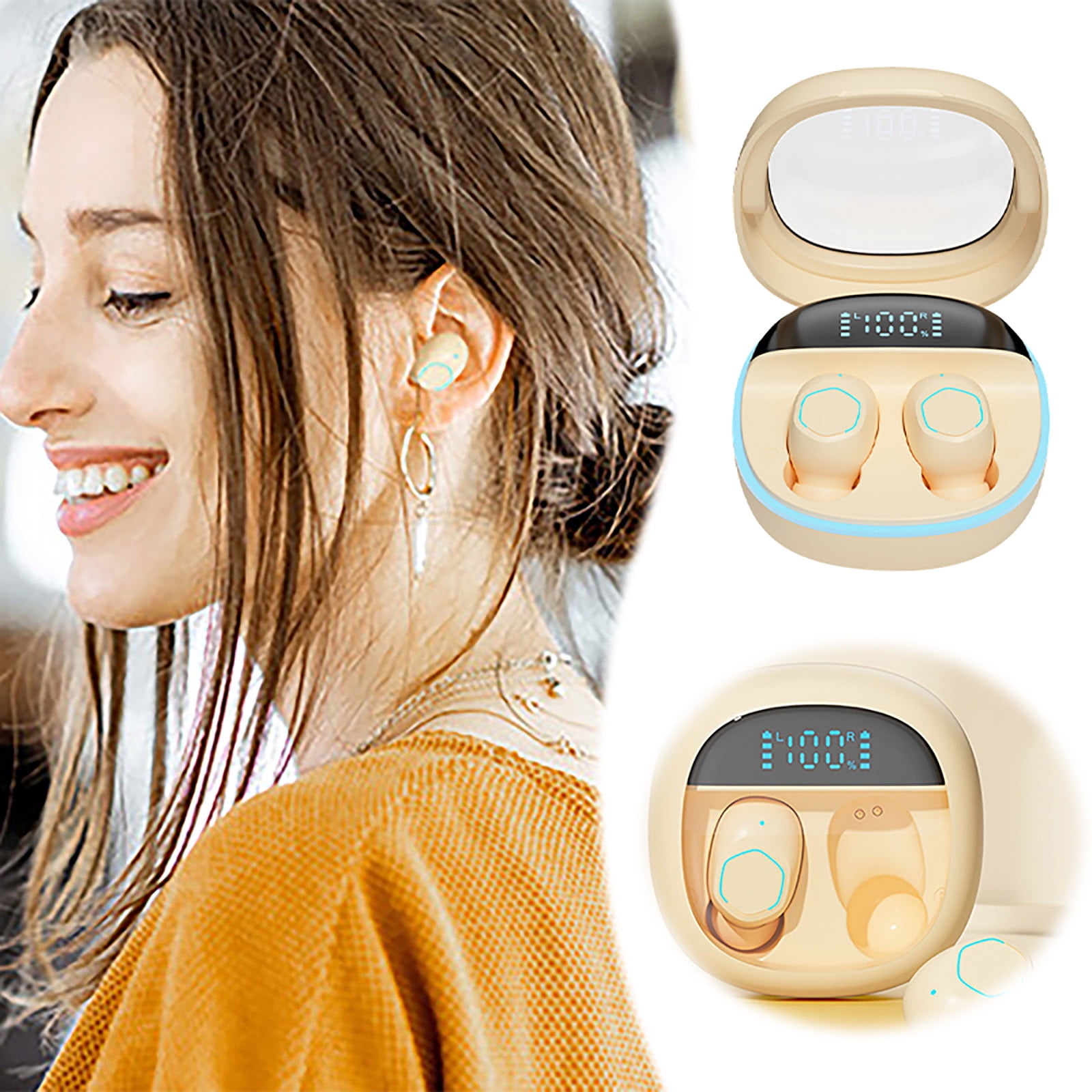 Jrocdr Bluetooth Headphones Computer Headset with Microphone Ear Phones ...