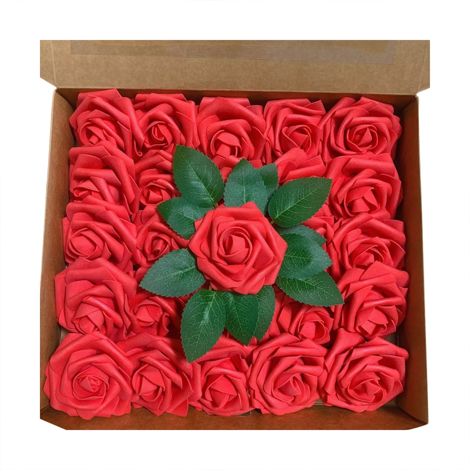 Jrocdr Box 8cm Rose Rose Plus Leaf Belt Rod 25 Flowers Packed Pe Rose ...