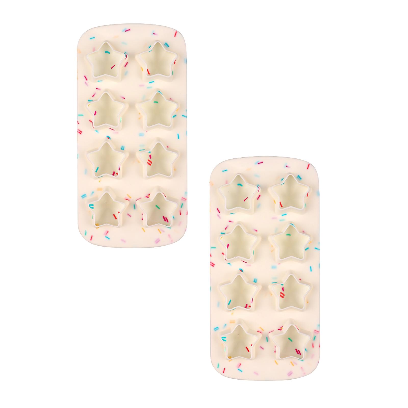 Jrocdr Easy Release Silicone & Flexible 8 Ice Cube Trays With For ...