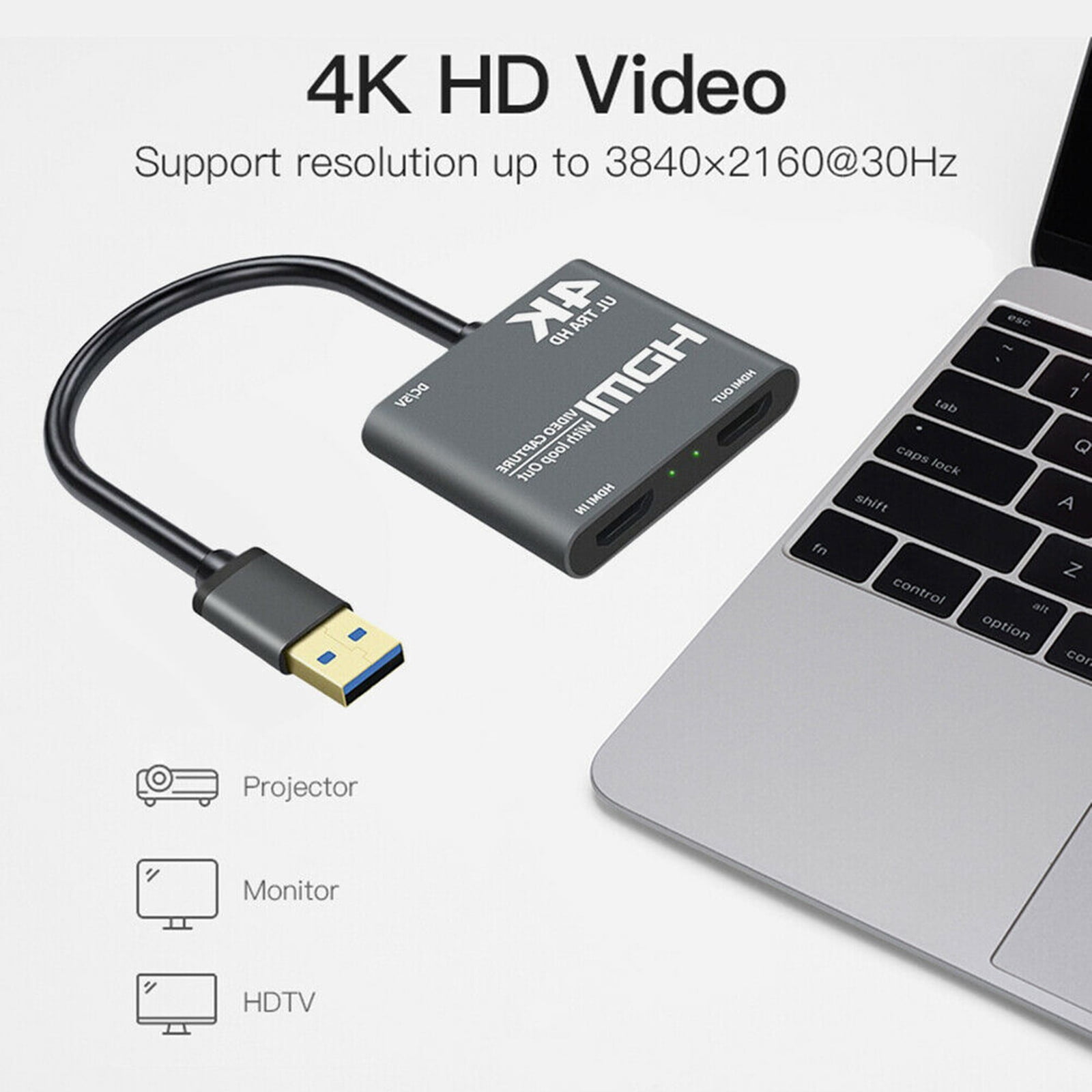 Jrocdr HDMI To USB 3.0 Video Capture Card 1080P HD Recorder Game/Video ...