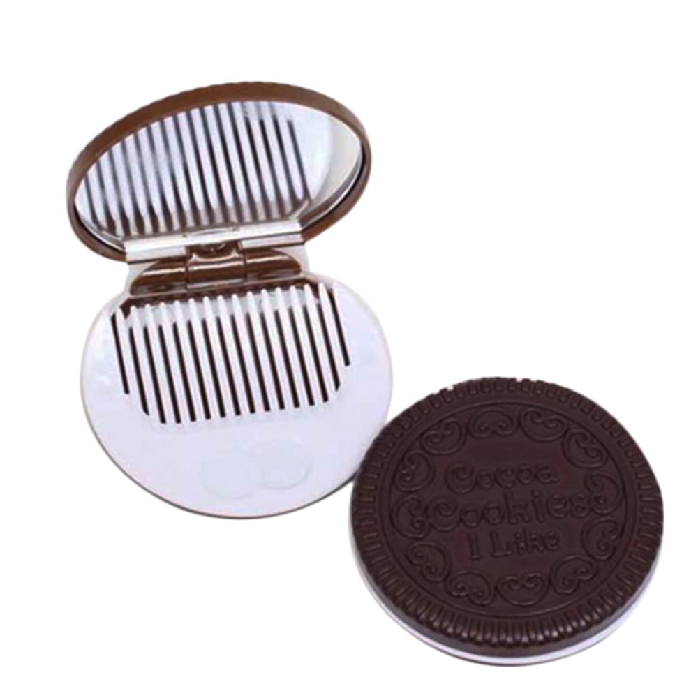 Jrocdr Mini Pocket Chocolate Cookie Compact With Comb Cute Craft Table ...