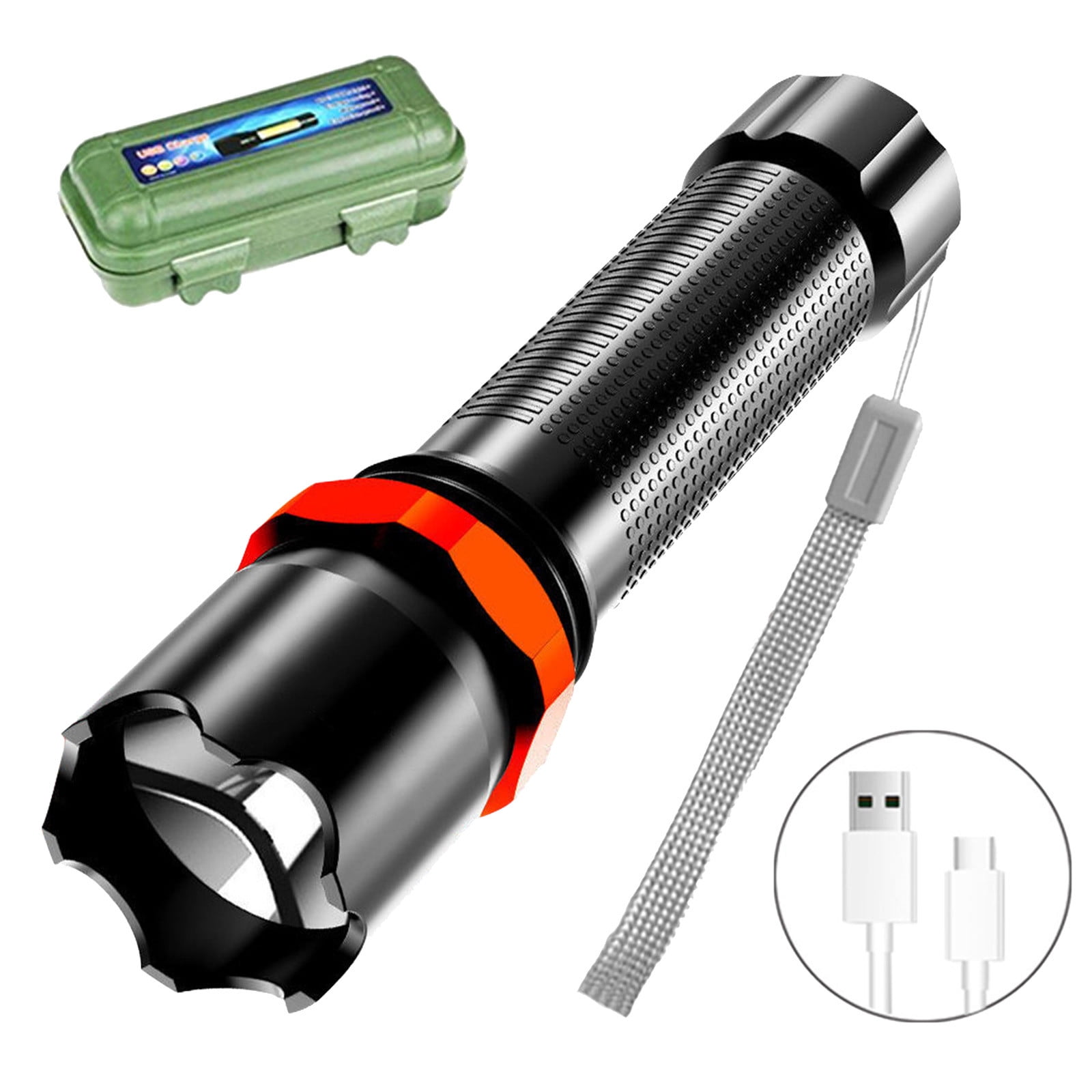 Jrocdr Outdoor Strong Light Flashlight Camping Long Range Functional ... Jrocdr Outdoor Strong Light Flashlight Camping Long Range Functional ...