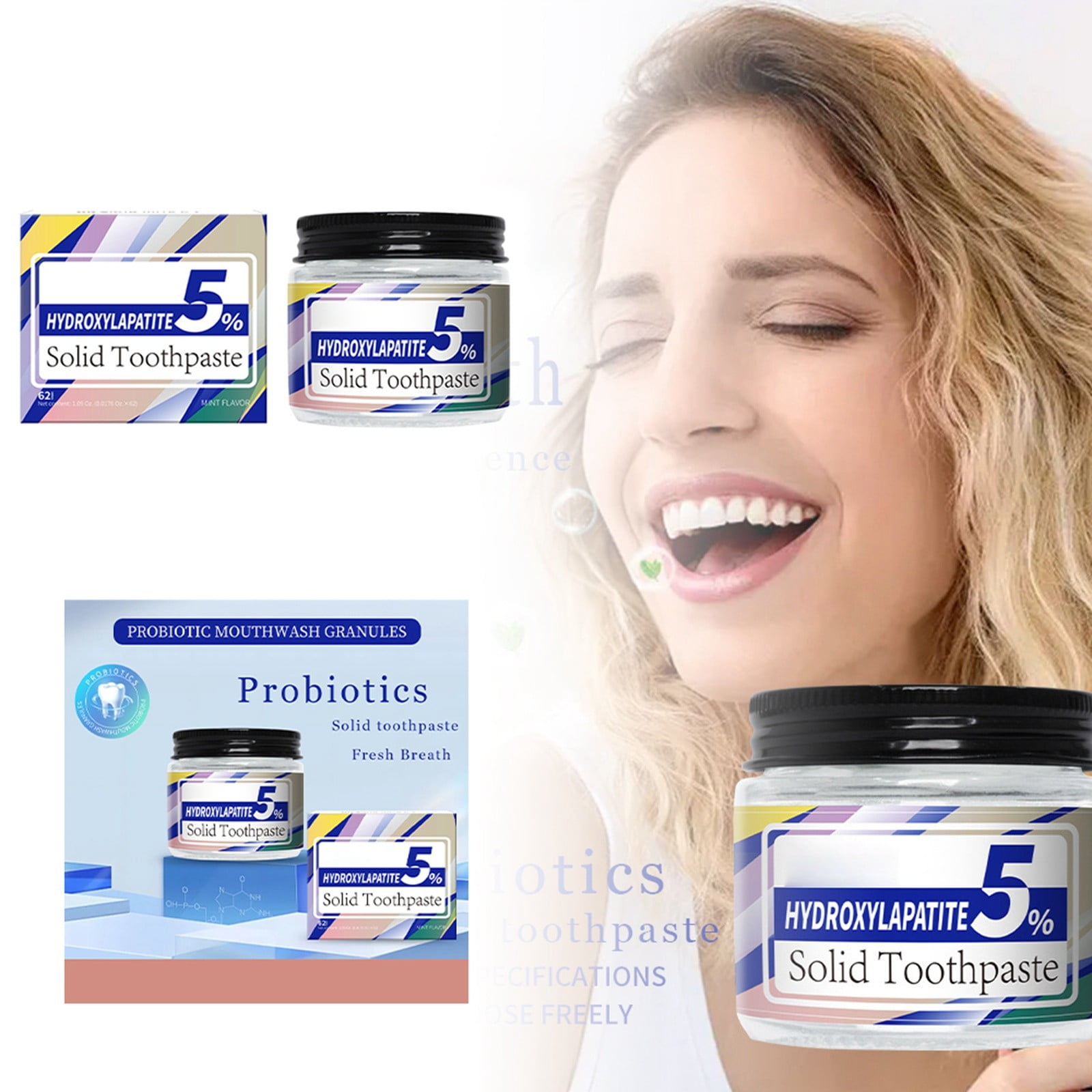 Jrocdr Probiotic Solid Toothpaste Portable Yellow Stains Freshens ... Jrocdr Probiotic Solid Toothpaste Portable Yellow Stains Freshens ...