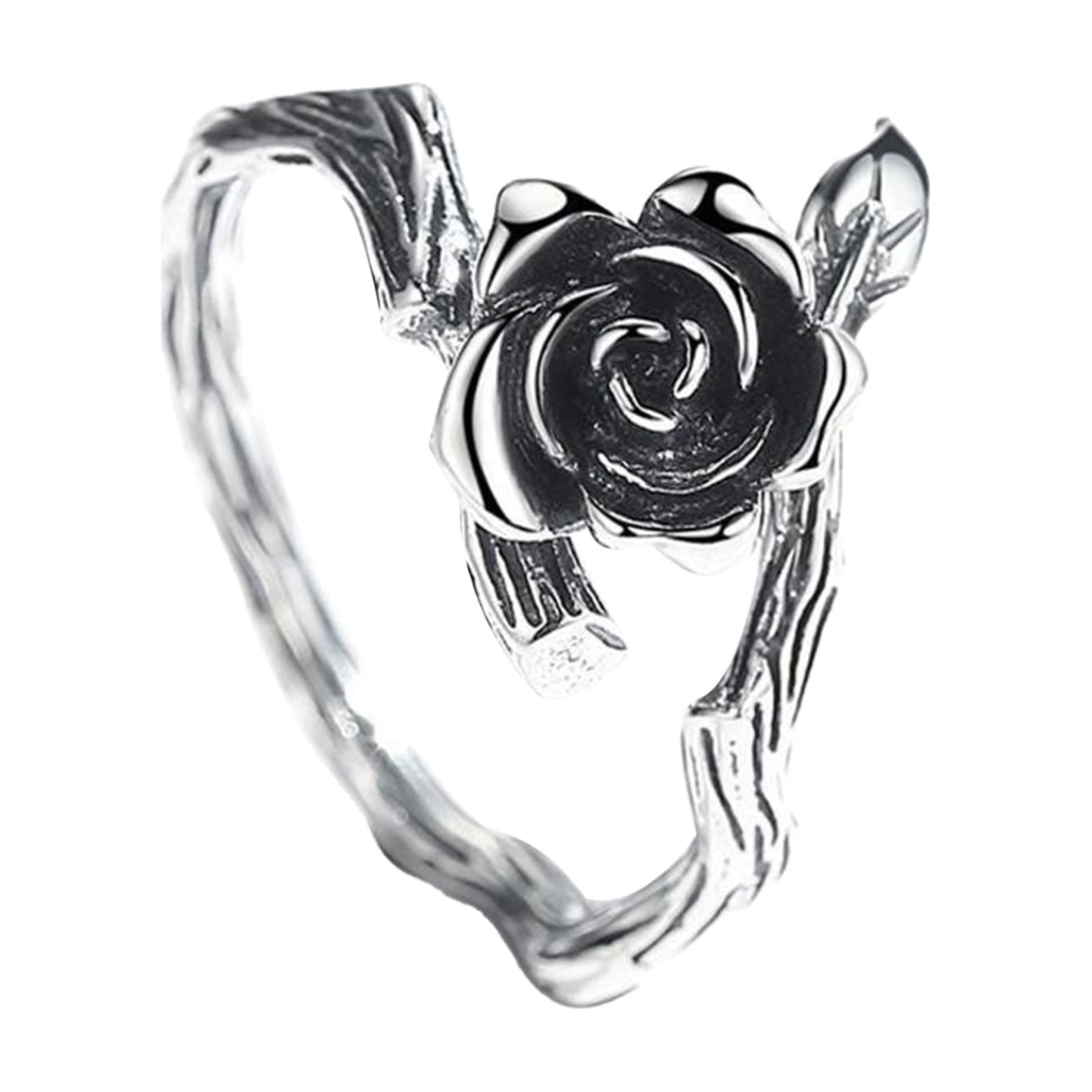 Jrocdr Retro And Old Rose Ring Simple Temperament Design Cold Wind Ring ...
