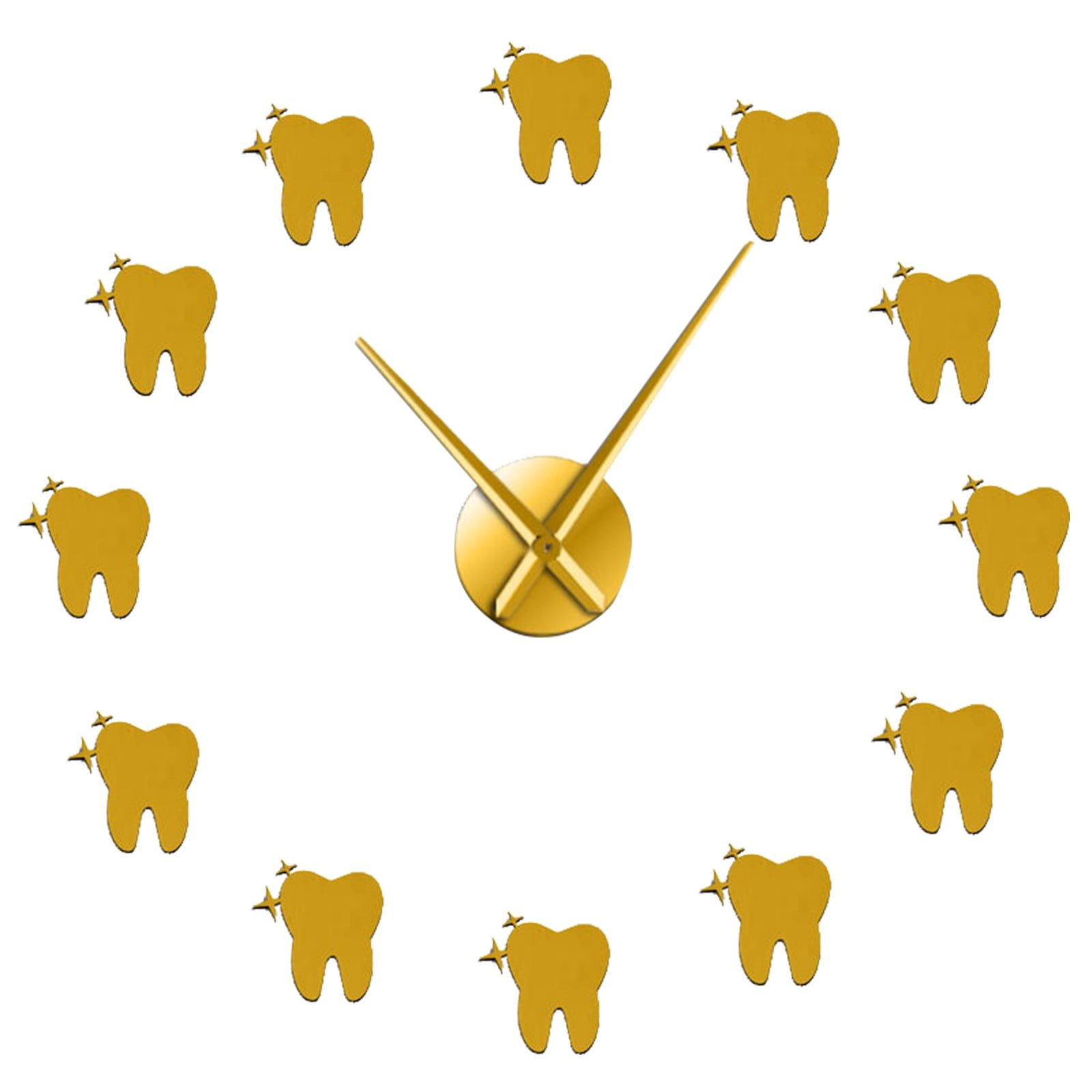 Jrocdr Silent Wall Clock Frameless DIY Acrylic Wall Watch Tooth Modern ...