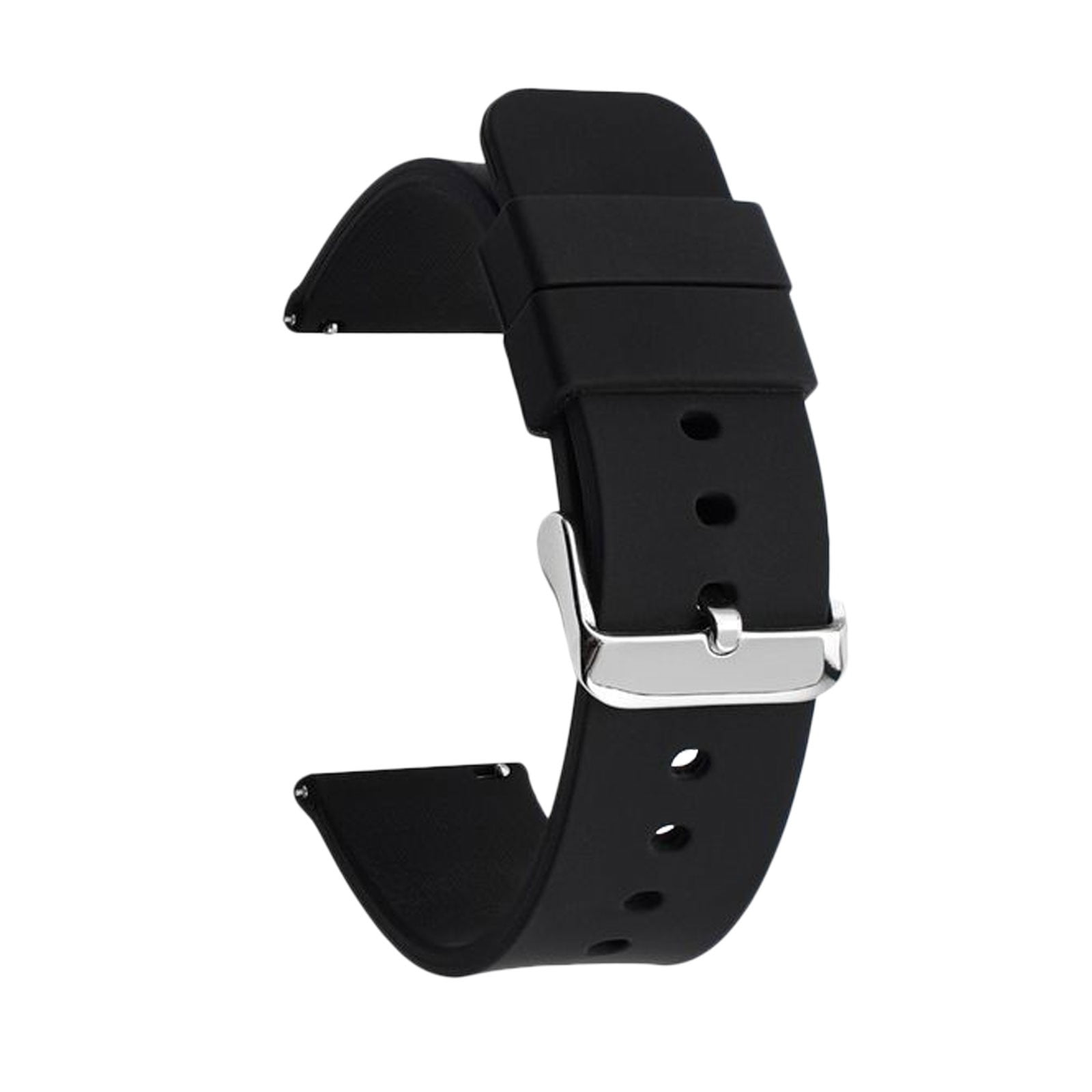 Jrocdr Silicone Rubber Straps Quick Release Black Stainless Steel ...