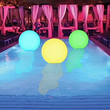 "Waterproof LED Light Up Beach Ball Toy - 16"" Glow in Dark Pool Games ...
