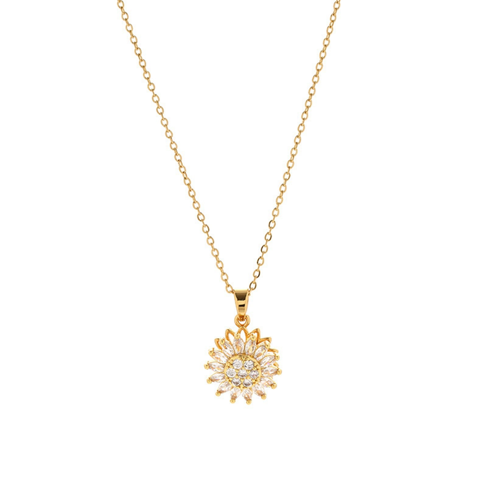 Jrocdr To My Daughter Sunflower Necklace Rotating Necklace Sunflower ...