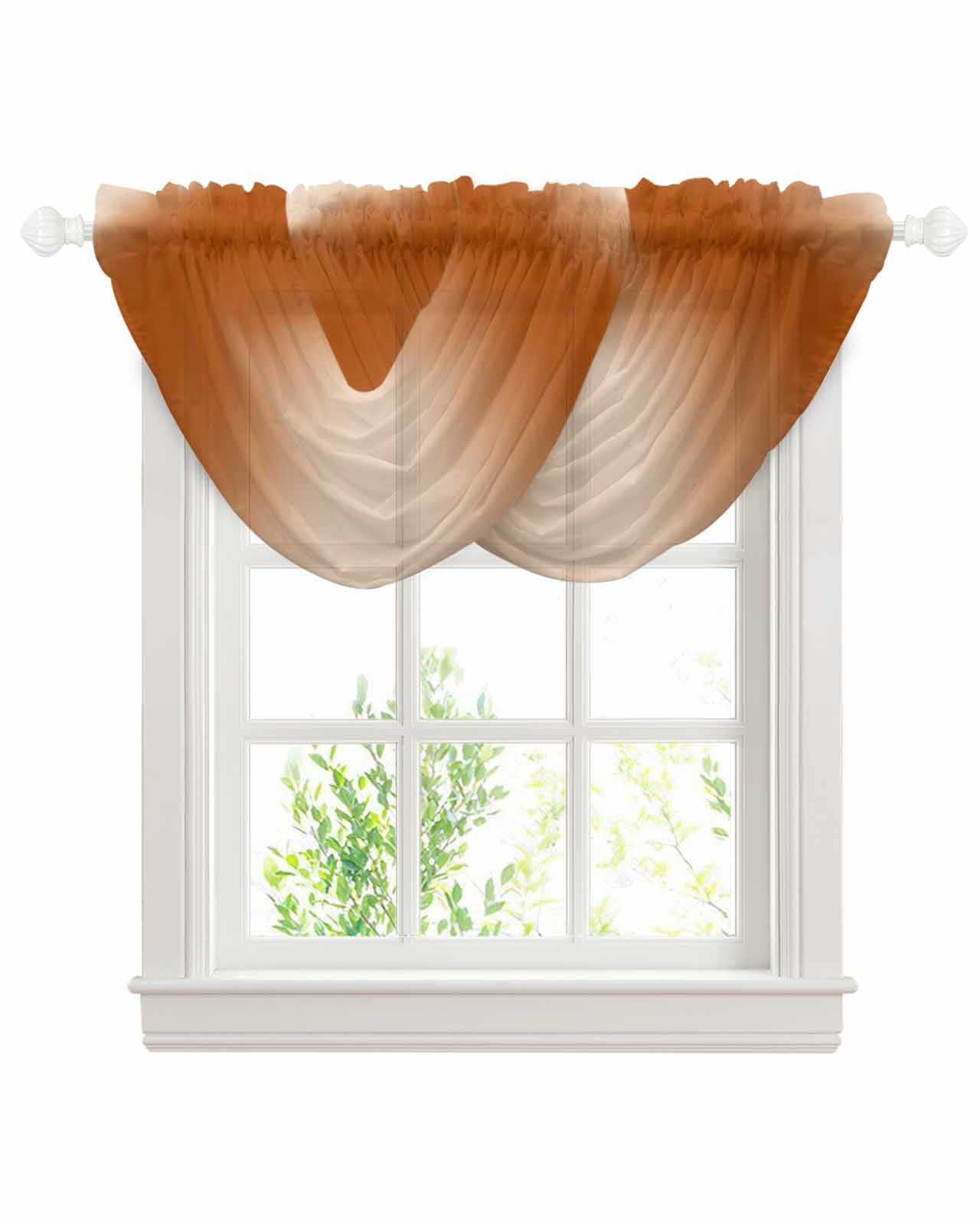 Jrskoticrtt Burnt Orange Waterfall Valance Curtains Burnt Orange Ombre ...