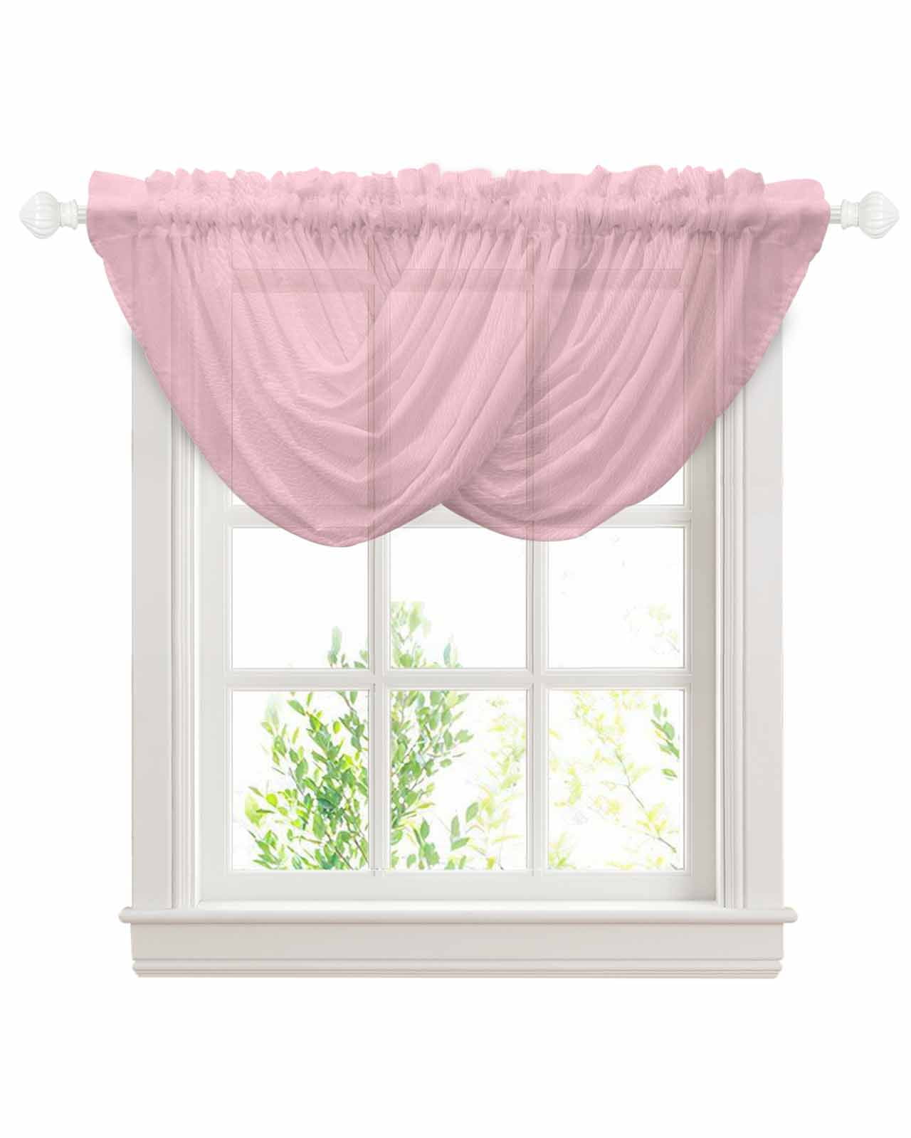 Jrskoticrtt Pink Waterfall Valance Curtains Pink Leather Texture Sheer ...