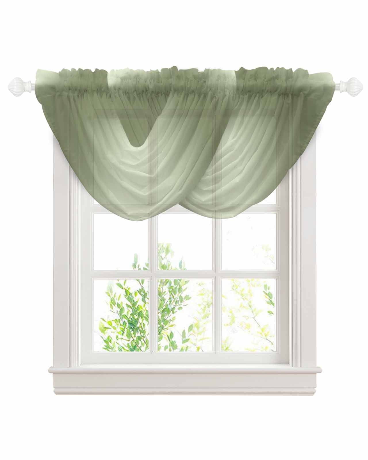 Jrskoticrtt Sage Green Waterfall Valance Curtains Sage Green Ombre ...