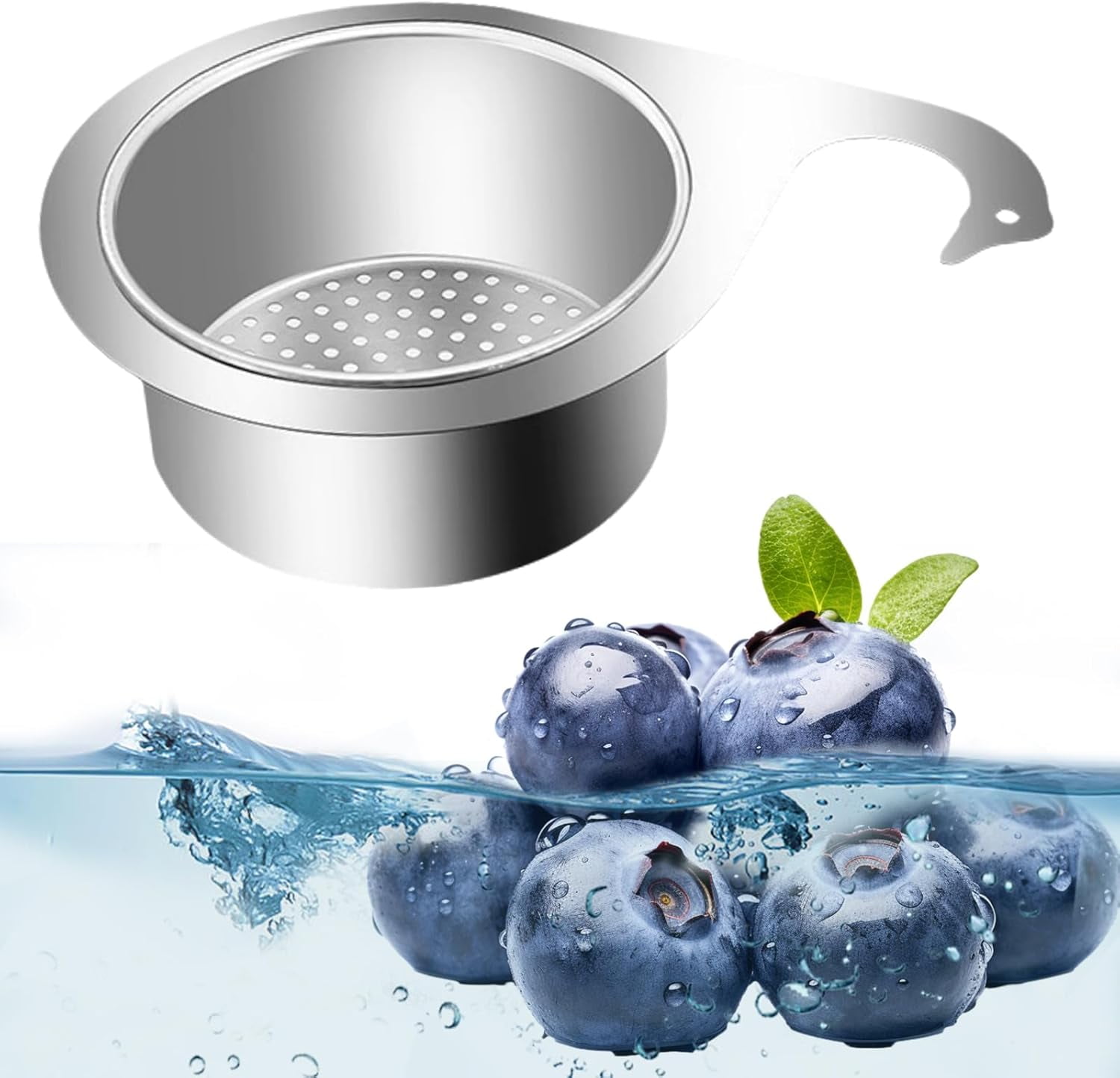 Js-Swan - Js-Swan Stainless Steel Drain Basket for Kitchen Sink, 100% ...