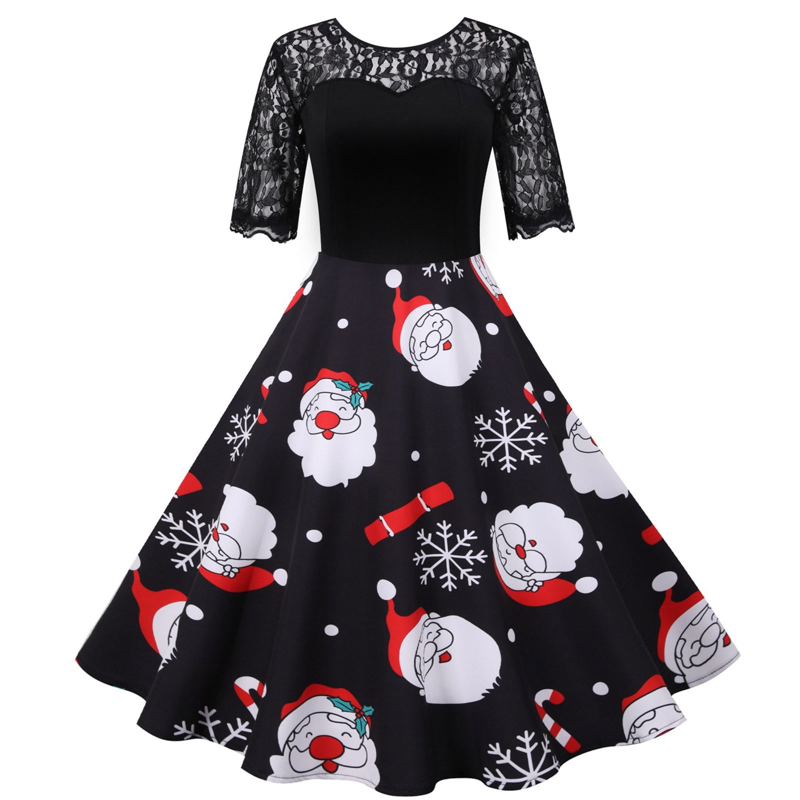 Jsaierl Christmas Dresses for Women 2024 Elegant Casual Short Sleeve ...