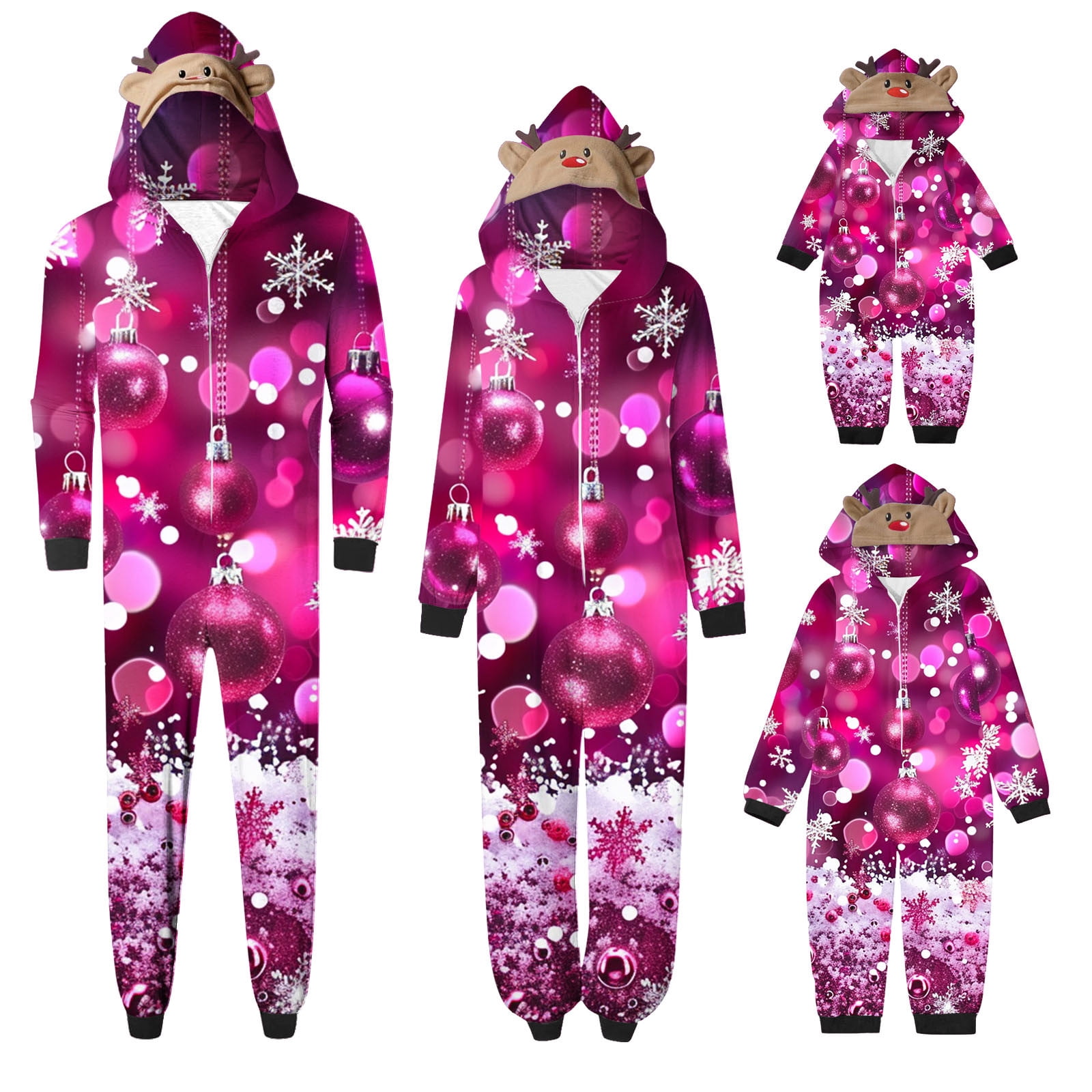 Jsaierl Christmas Pajamas for Family Matching Cute Long Sleeve Couples ...