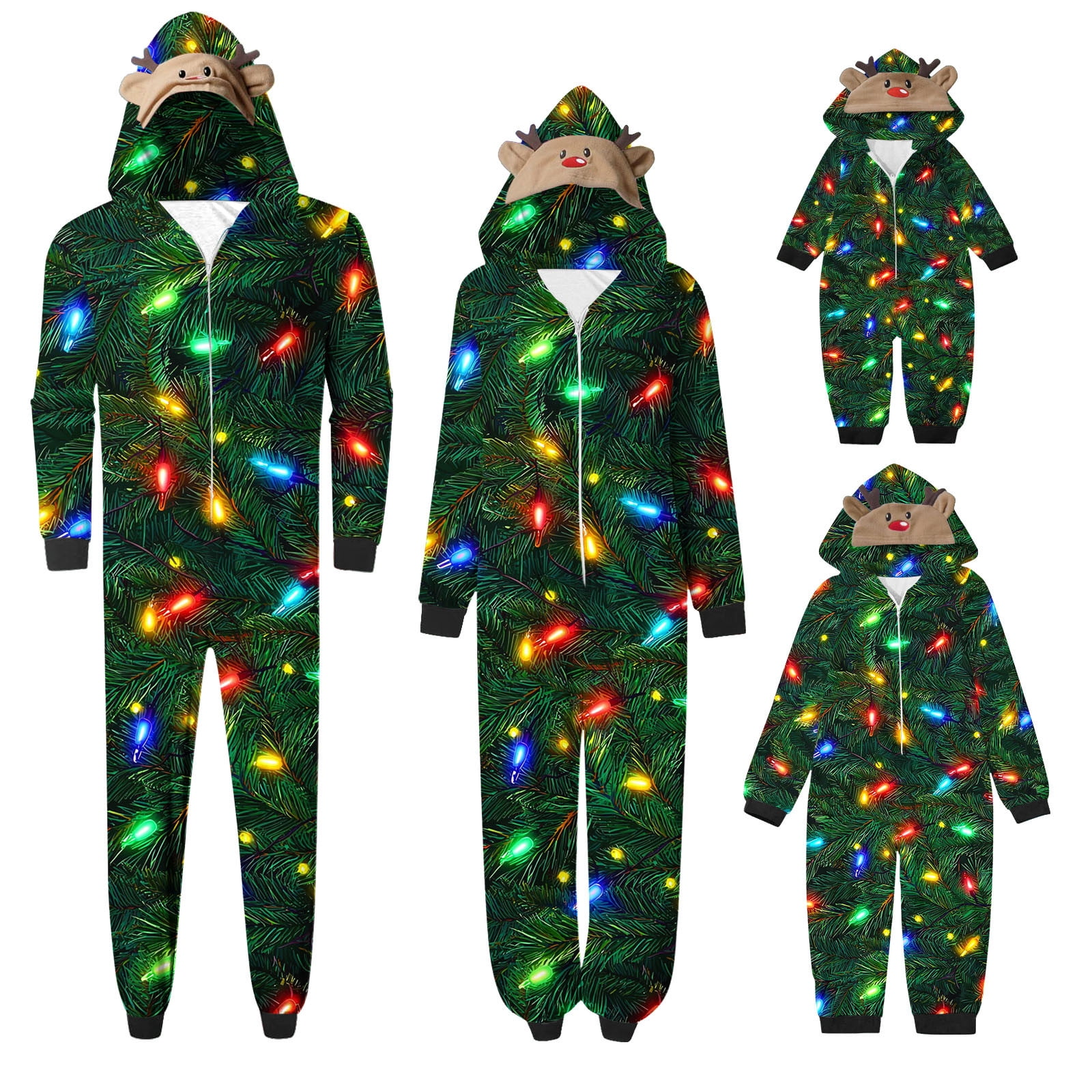 Jsaierl Christmas Pajamas for Family Matching Cute Long Sleeve Couples ...