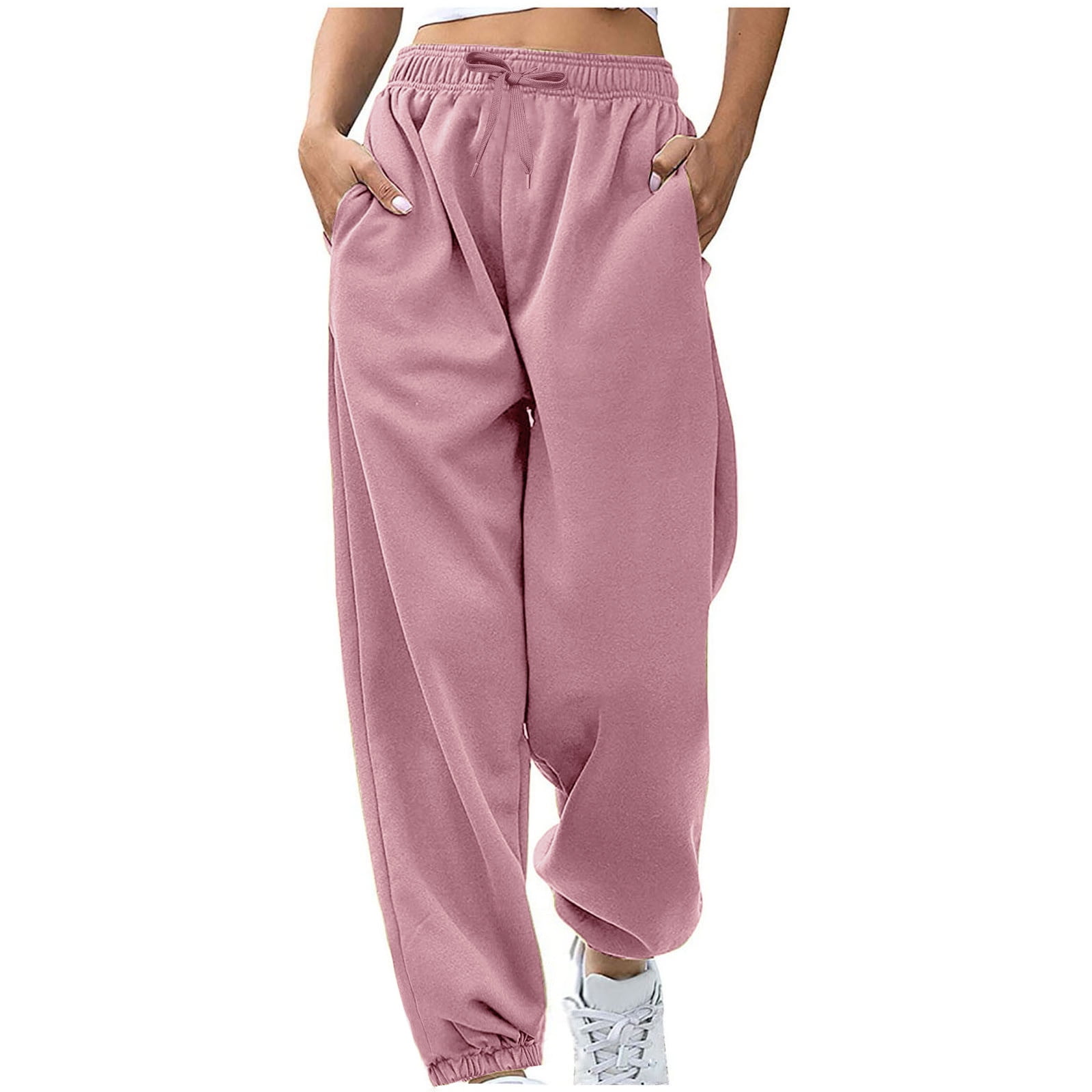 Jsaierl Cinch Bottom Sweatpants Women's Casual High Waisted Pockets ...