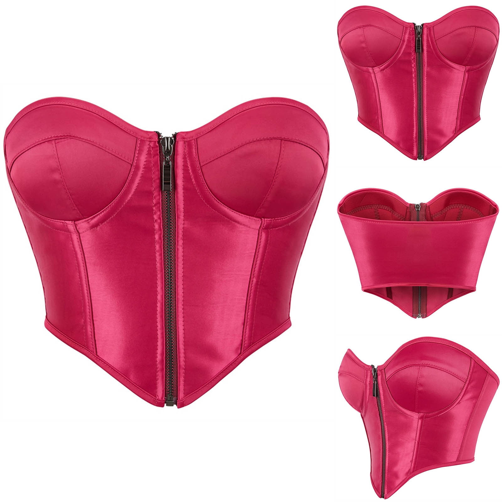 Jsaierl Corset Tops for Women Tummy Control Zipper Gothic Renaissance ...