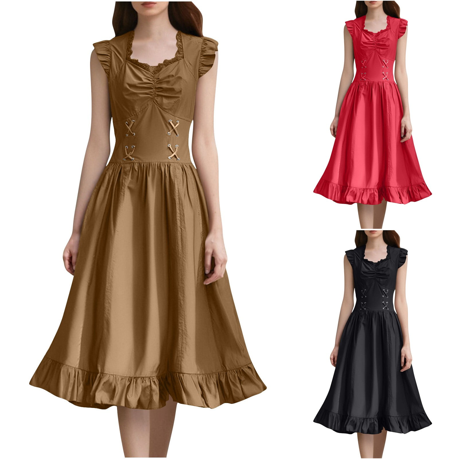 Jsaierl Halloween Costumes Women Retro Medieval Victorian Gothic Plus ...